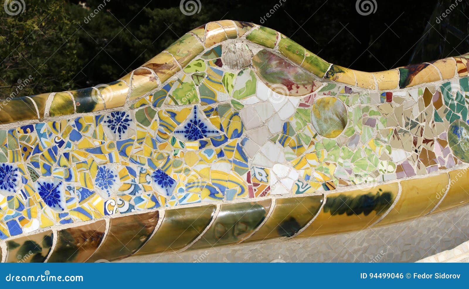 Details of Gaudi bench editorial photo. Image of geometry - 94499046