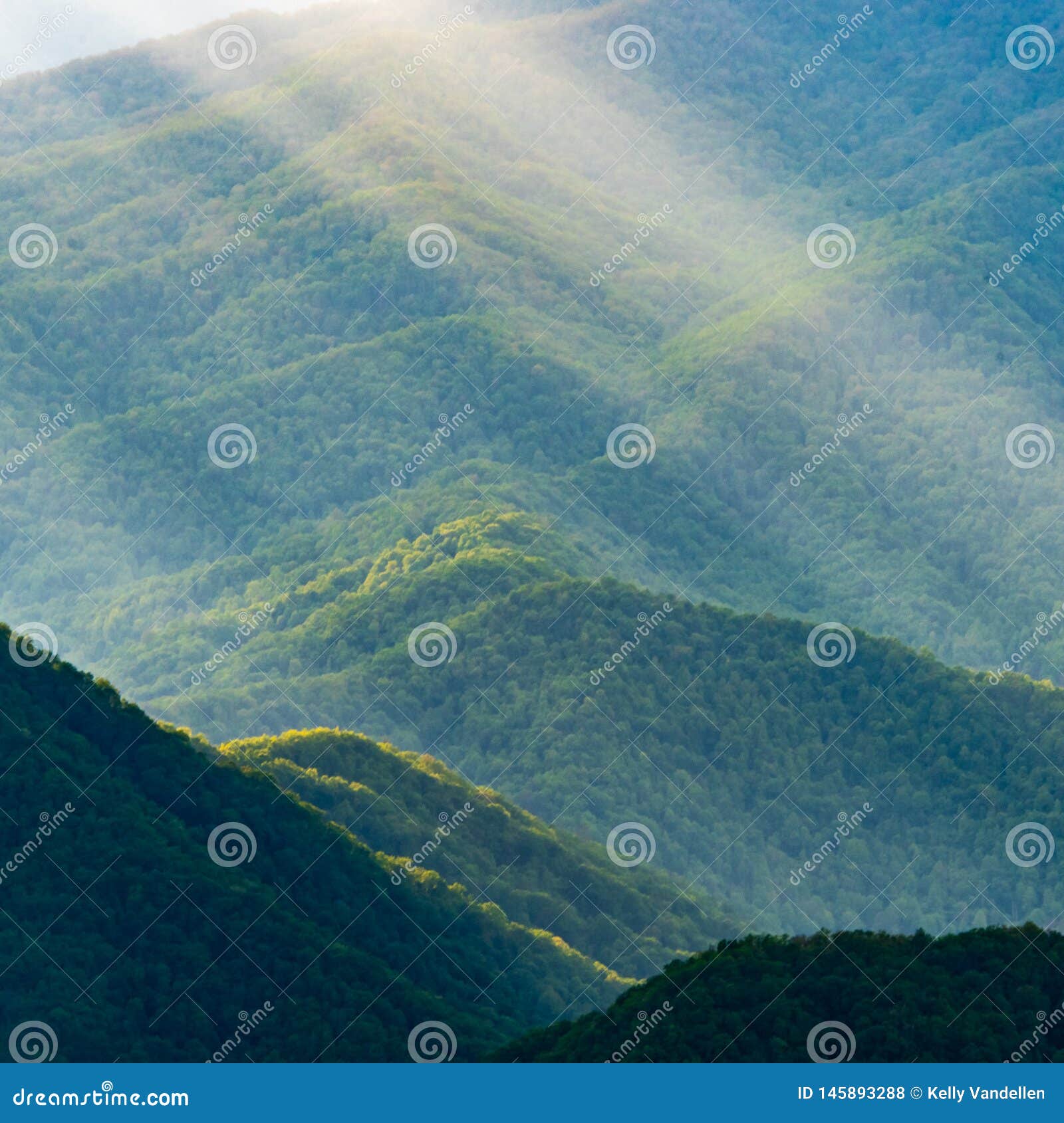 Details of Green Mountain Slopes with Sun Rays Stock Photo - Image of ...