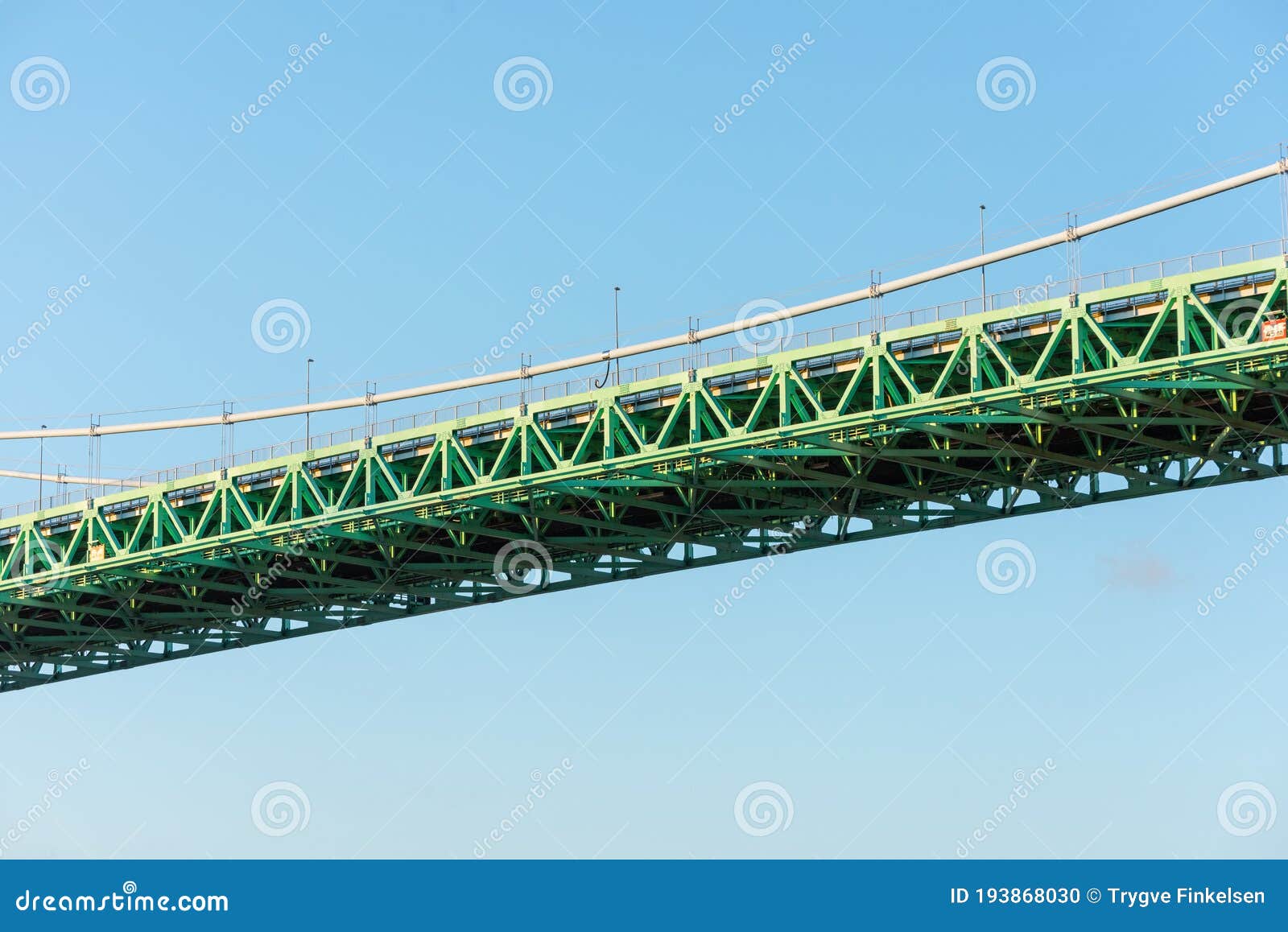 Details of a Green Suspension Bridge Stock Photo - Image of ocean ...