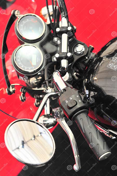 Motorcycle Controls - Close Up Details Stock Image - Image of gage ...