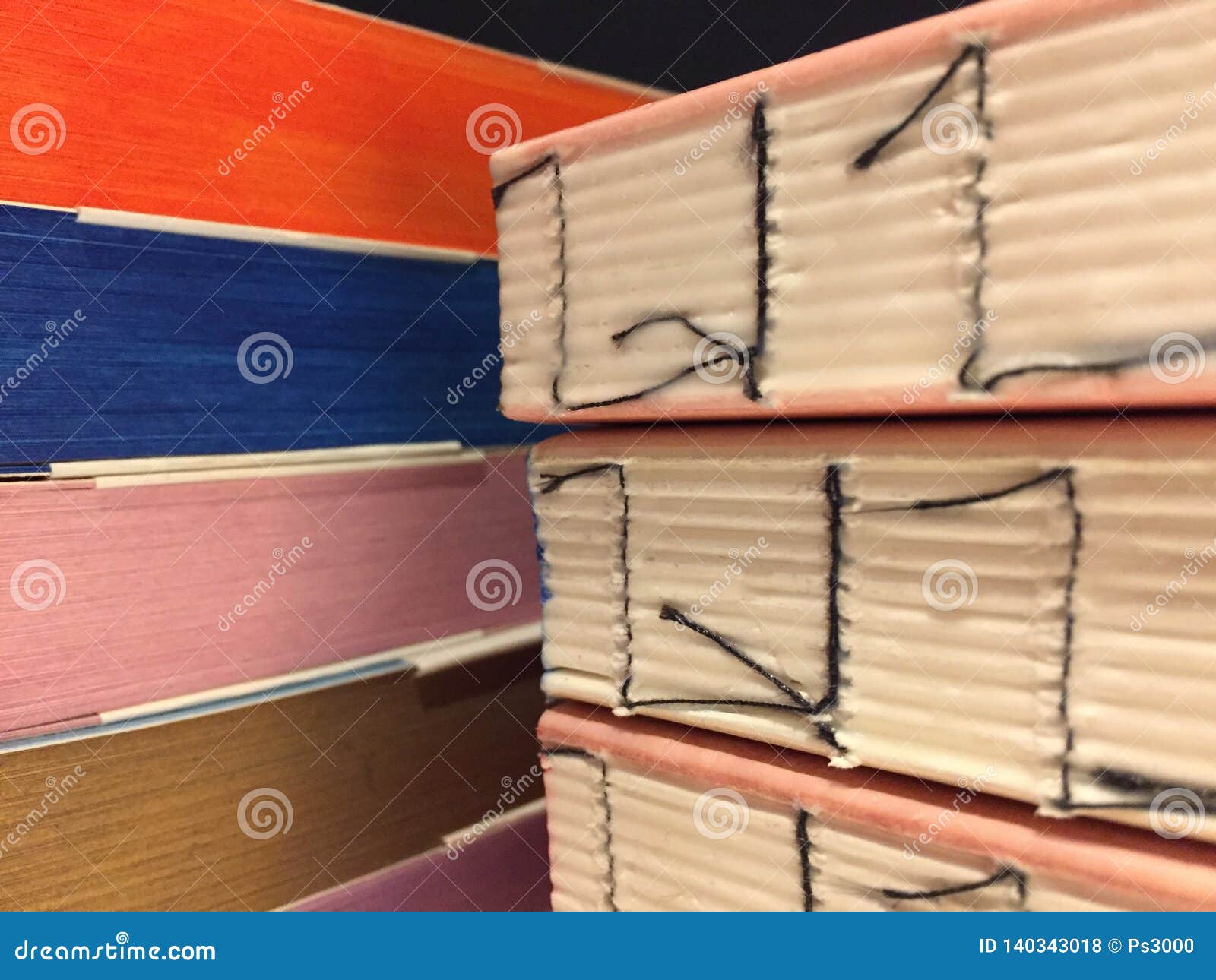 Details of Handmade Books of Different Multi Colored Papers. Notebooks ...