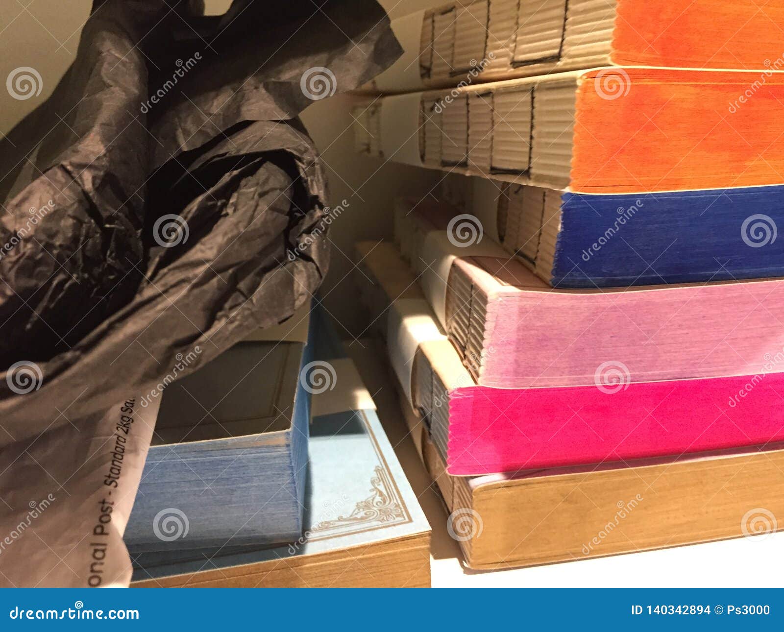 Details of Handmade Books of Different Multi Colored Papers. Notebooks ...