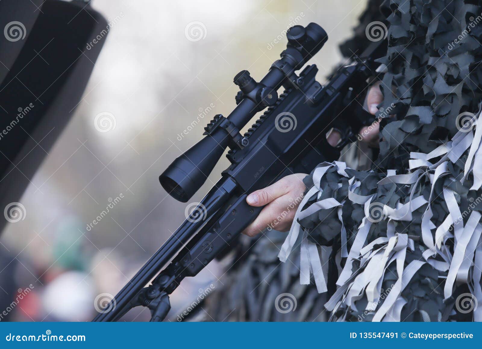 Details with the Hands of an Army Sniper Editorial Photo - Image of ...