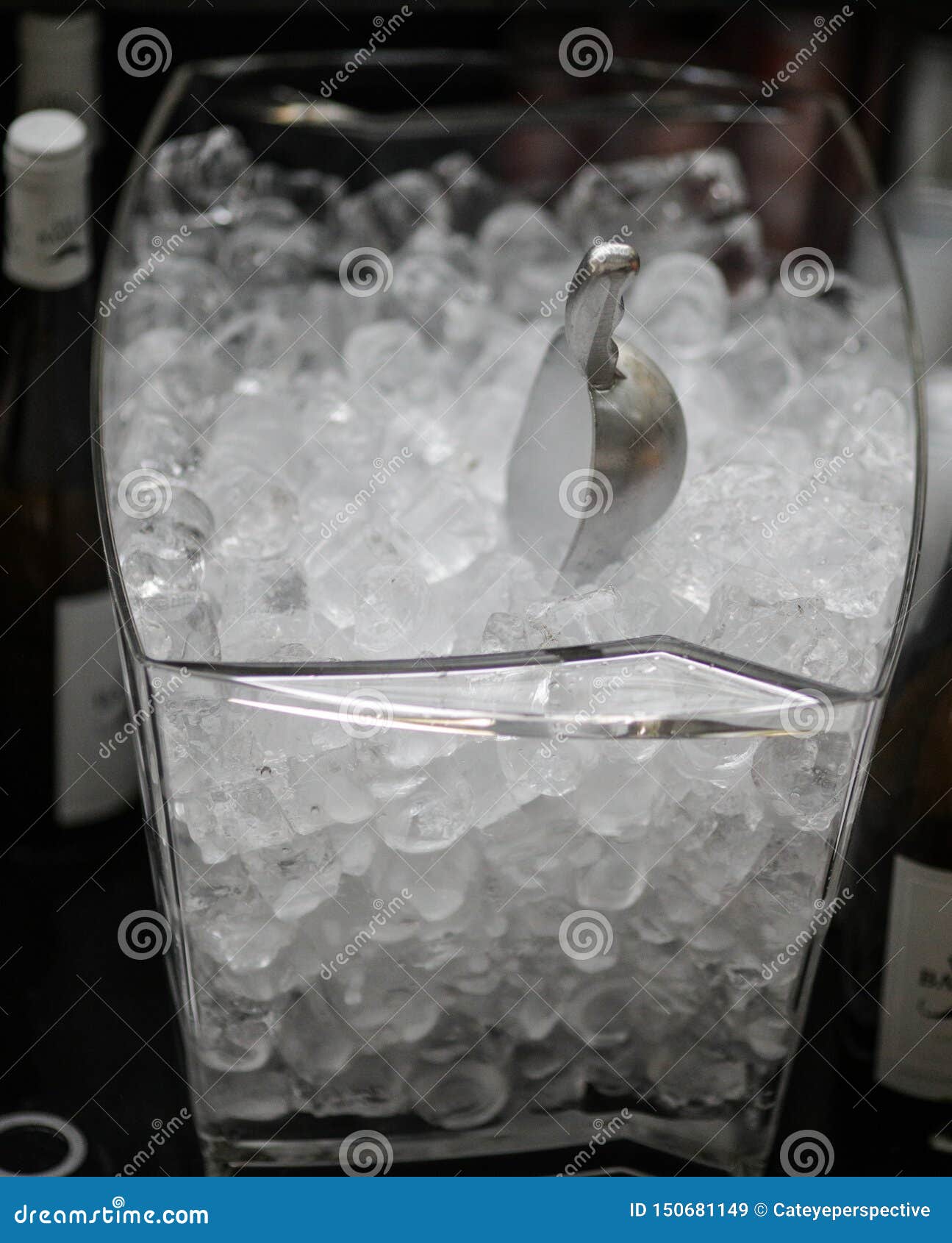 Details with an Ice Box and a Shovel Behind a Bar Counter Stock Image ...