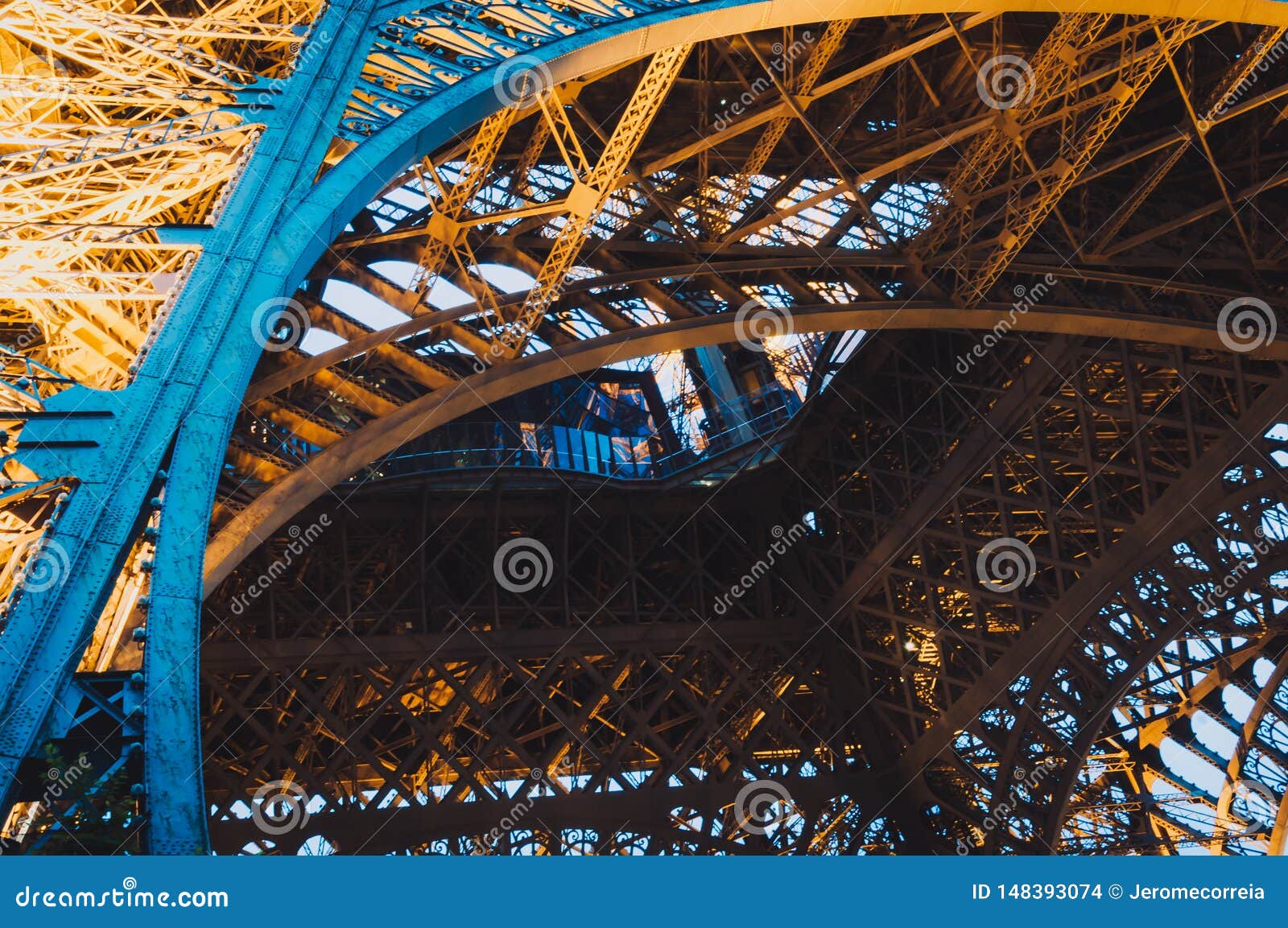 Details of the Inside of the Famous Eiffel Tower in Paris Stock Photo ...