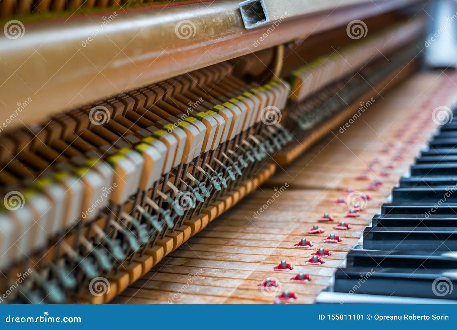 Details Inside of the Piano with Keyboards and Piano-string Stock Image ...