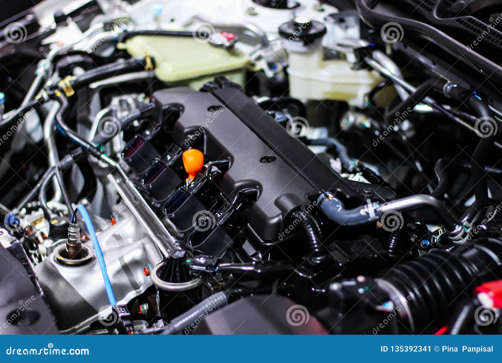 Details Inside of a Private Car Engine. Select Focus Stock Image ...