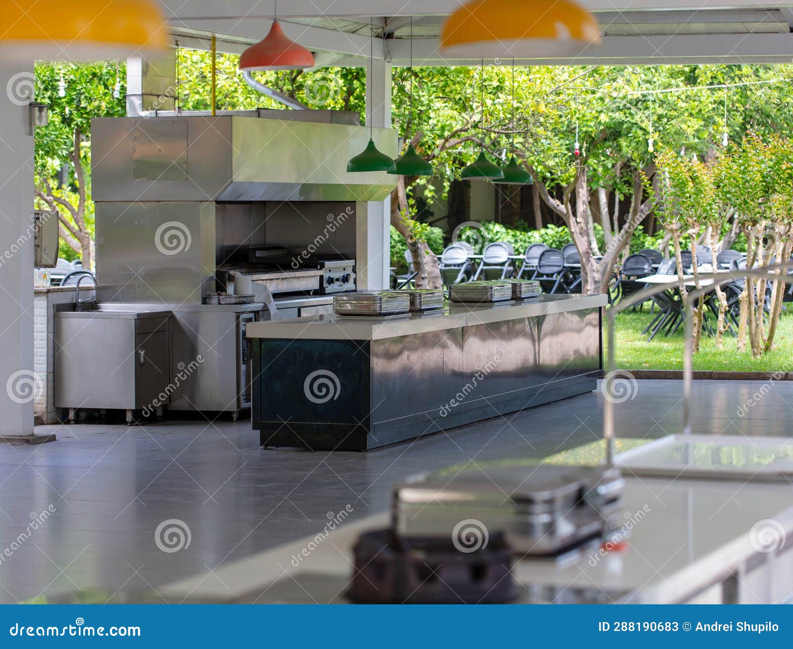 Details in the Kitchen in a Restaurant Stock Image - Image of metallic ...