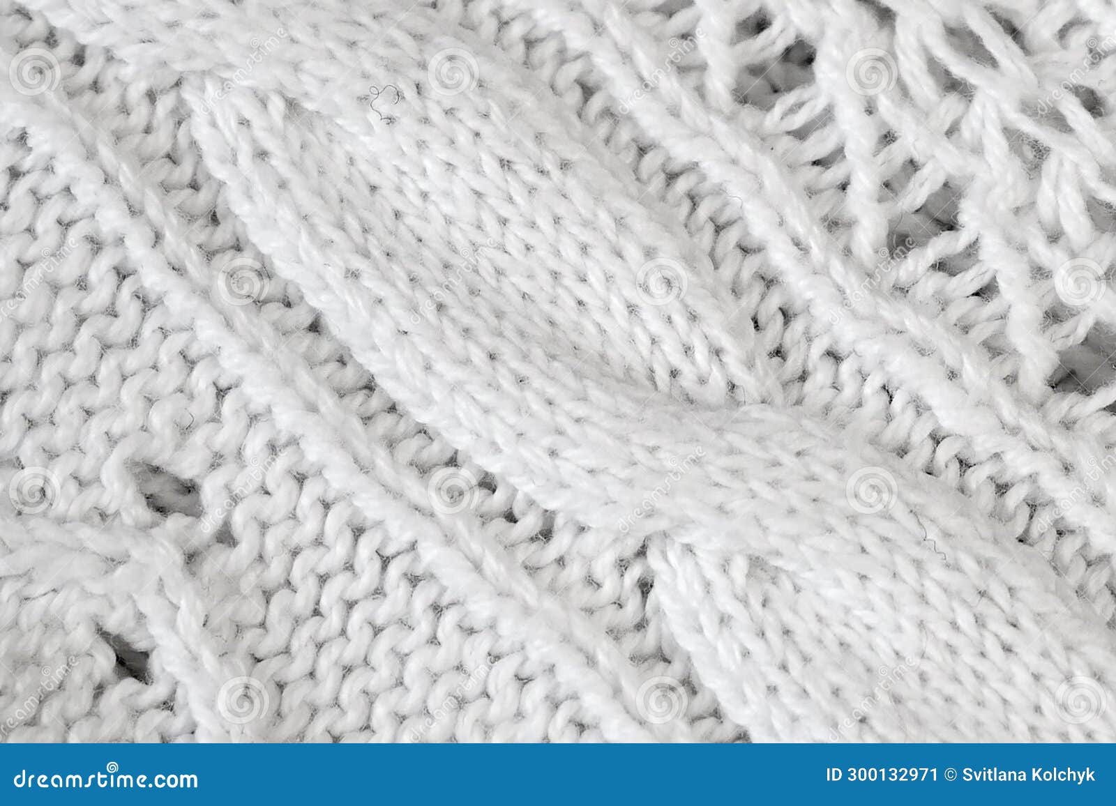 Details of Knitted Woolen Fabric. White Textile Background. Woolen ...