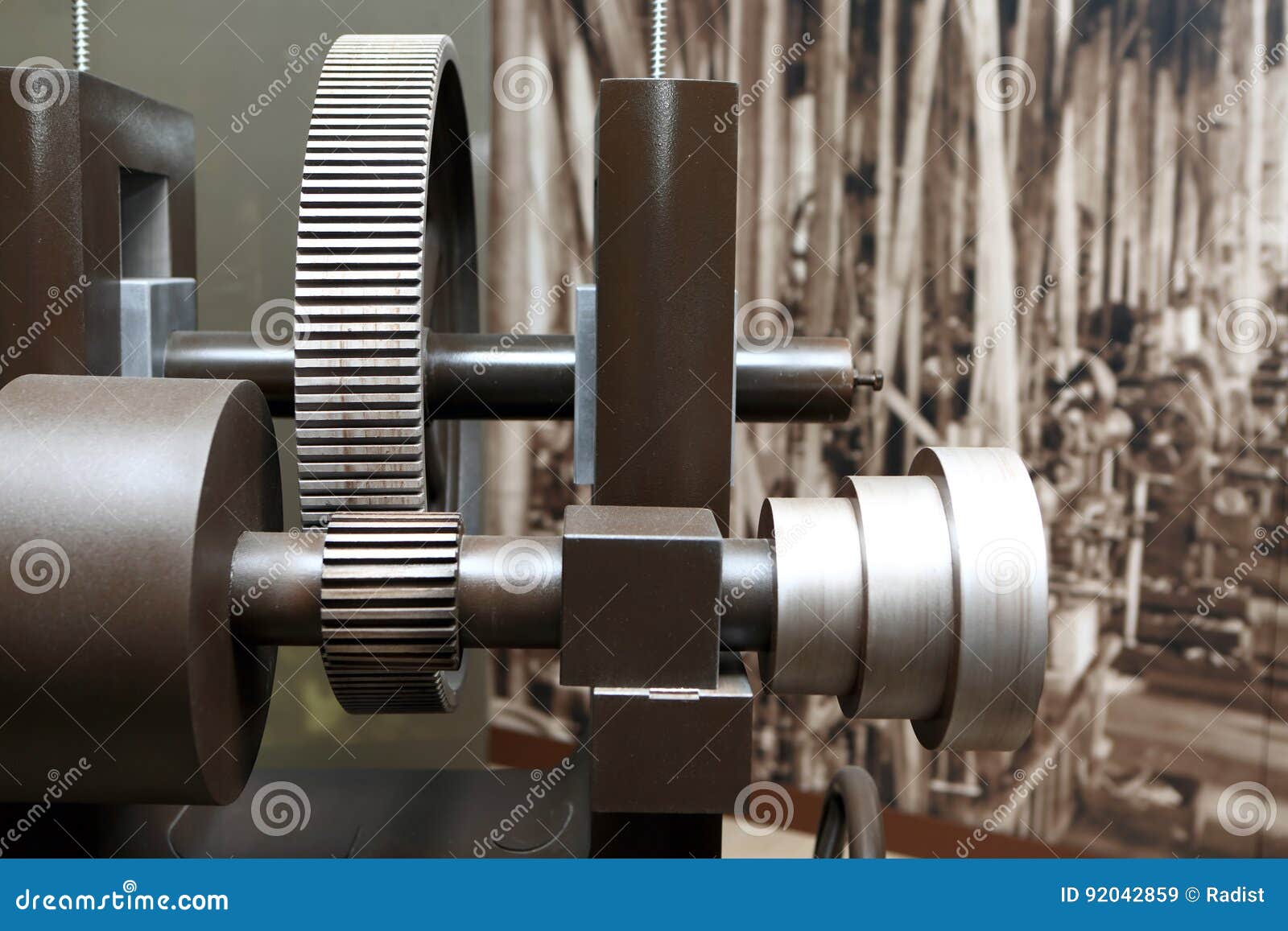 Old Rusty Lathe Driven By Belt Transmission In The Mechanical Workshop ...