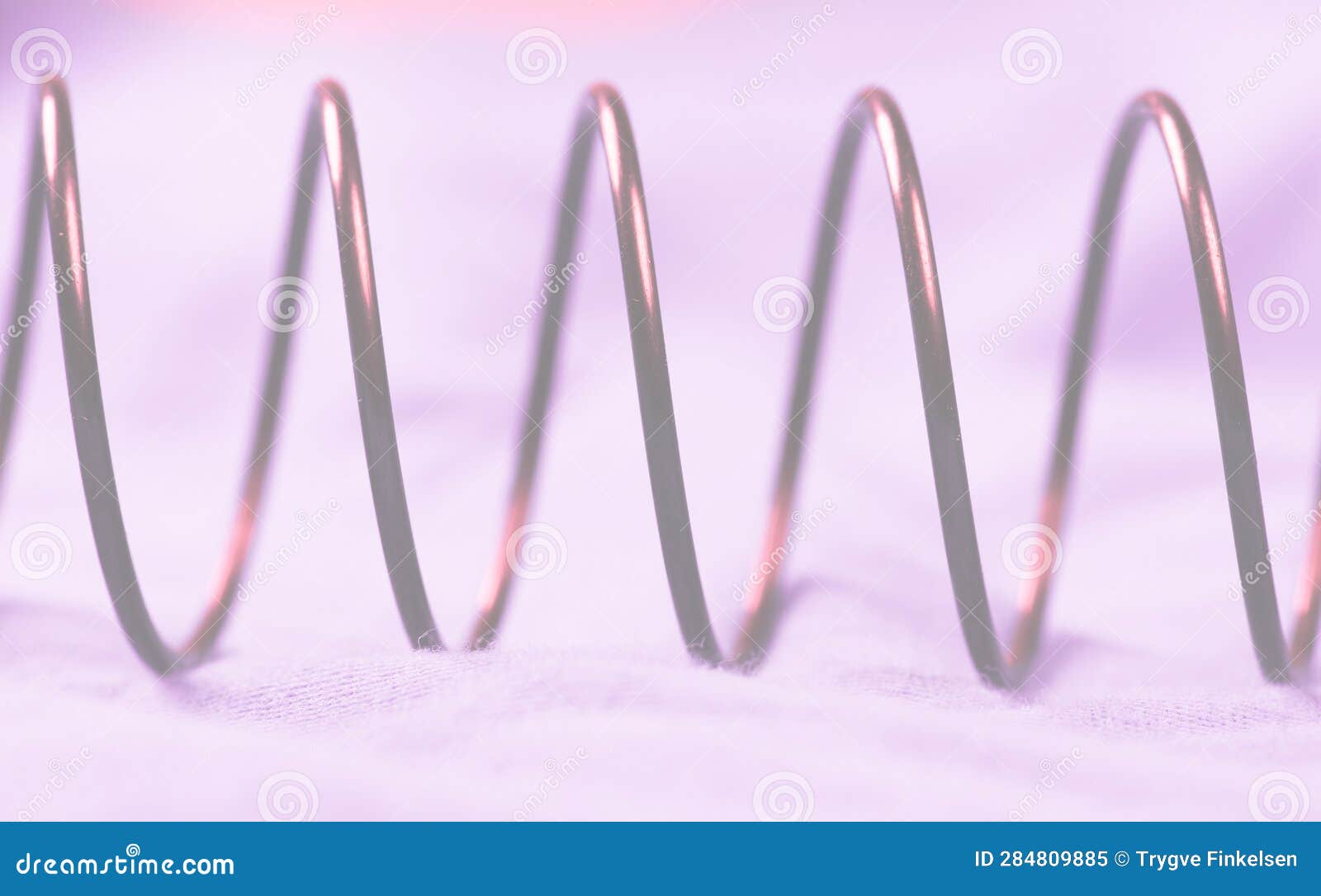 Details of a Metal Spring on Blue Cloth... Stock Image - Image of ...