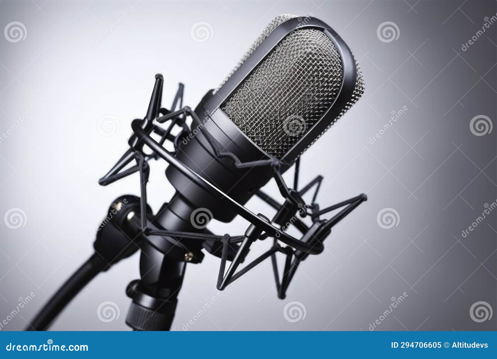 Microphone Boom Type. Sound Recorder Boom Mic And Tripod Stand Stock ...