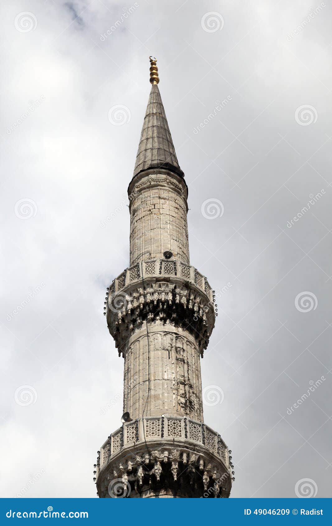 Details of Minaret Blue Mosque Stock Image - Image of famous ...
