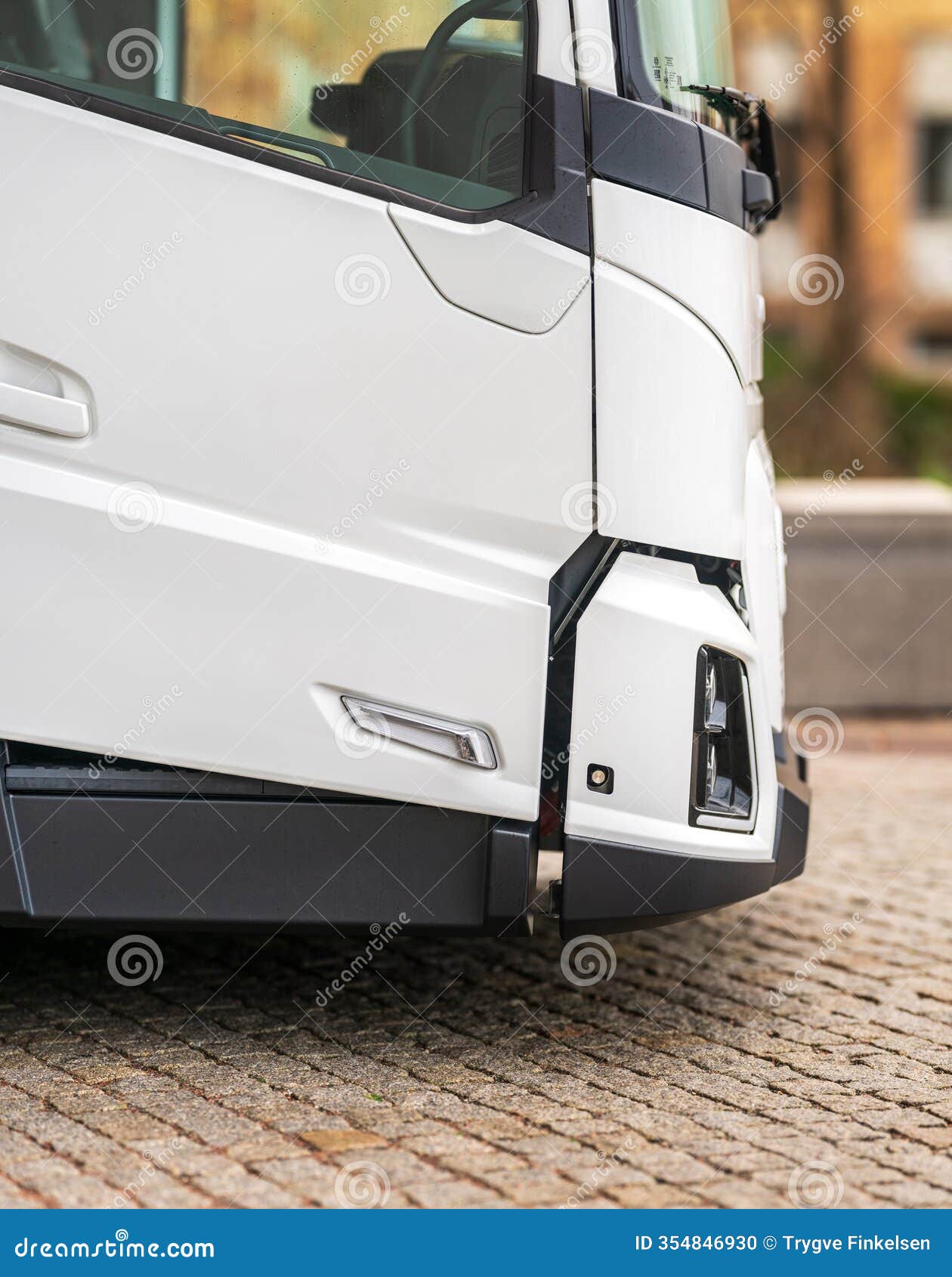 Details of a Modern White Electric Truck Cab.. Stock Photo - Image of ...