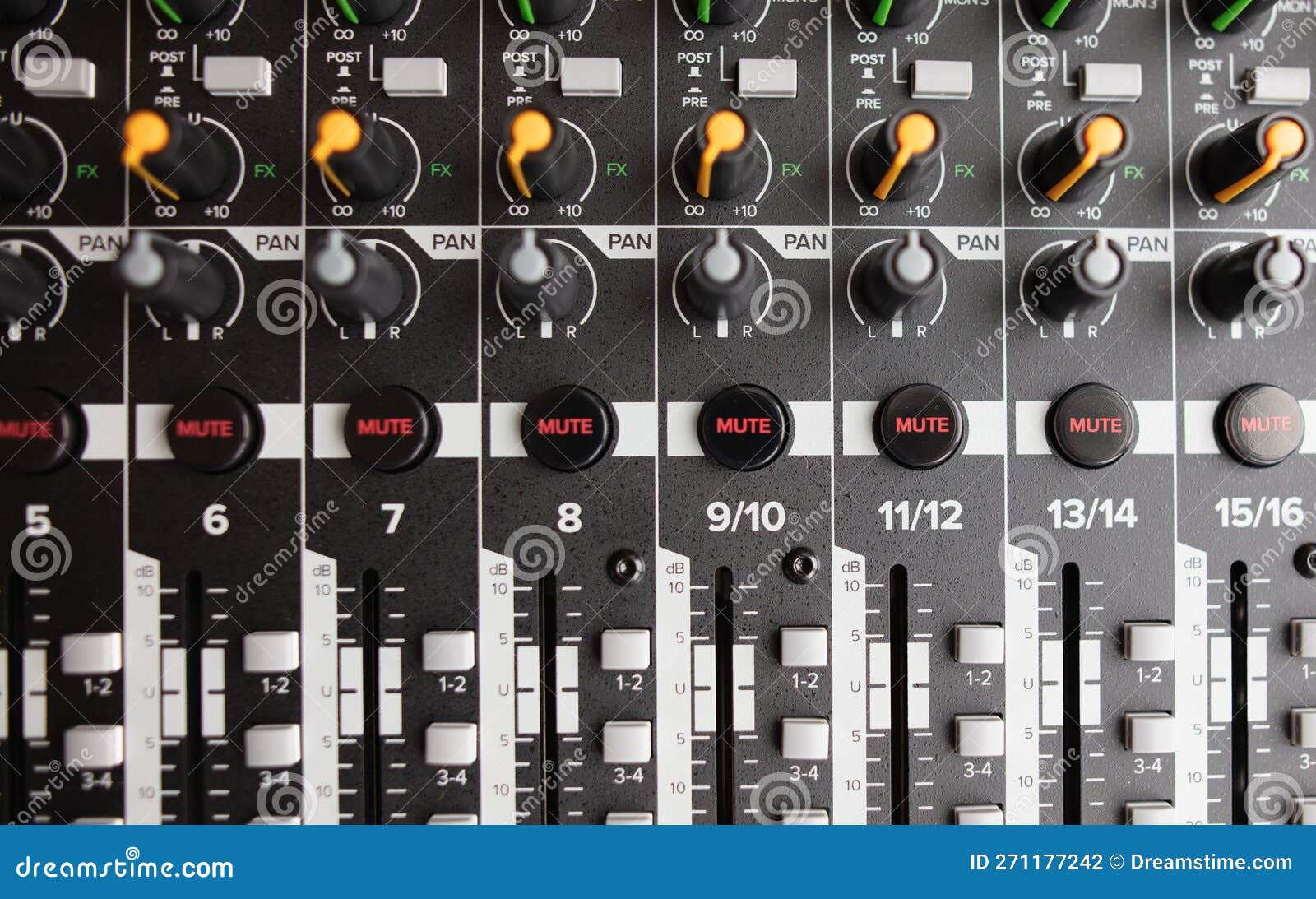 Details on the Music Console. Stock Photo - Image of music, detail ...