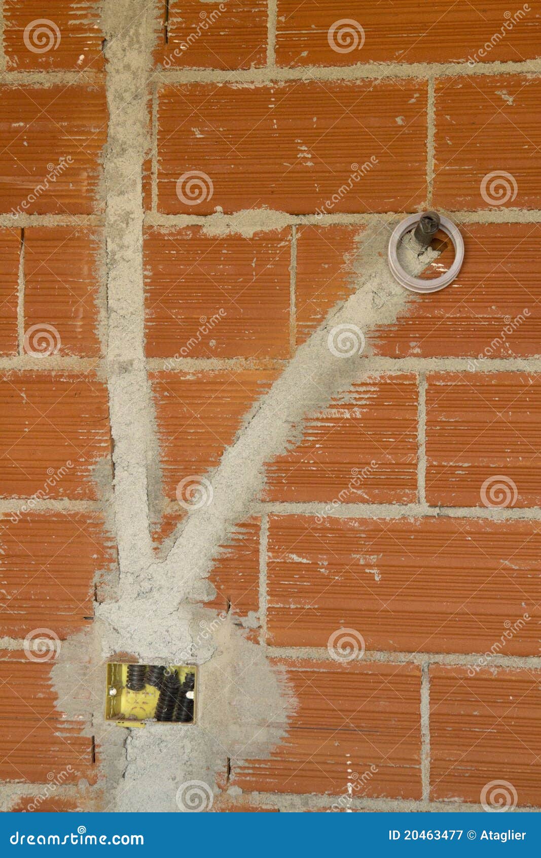 Details of a New Electrical System Construction Stock Image - Image of ...