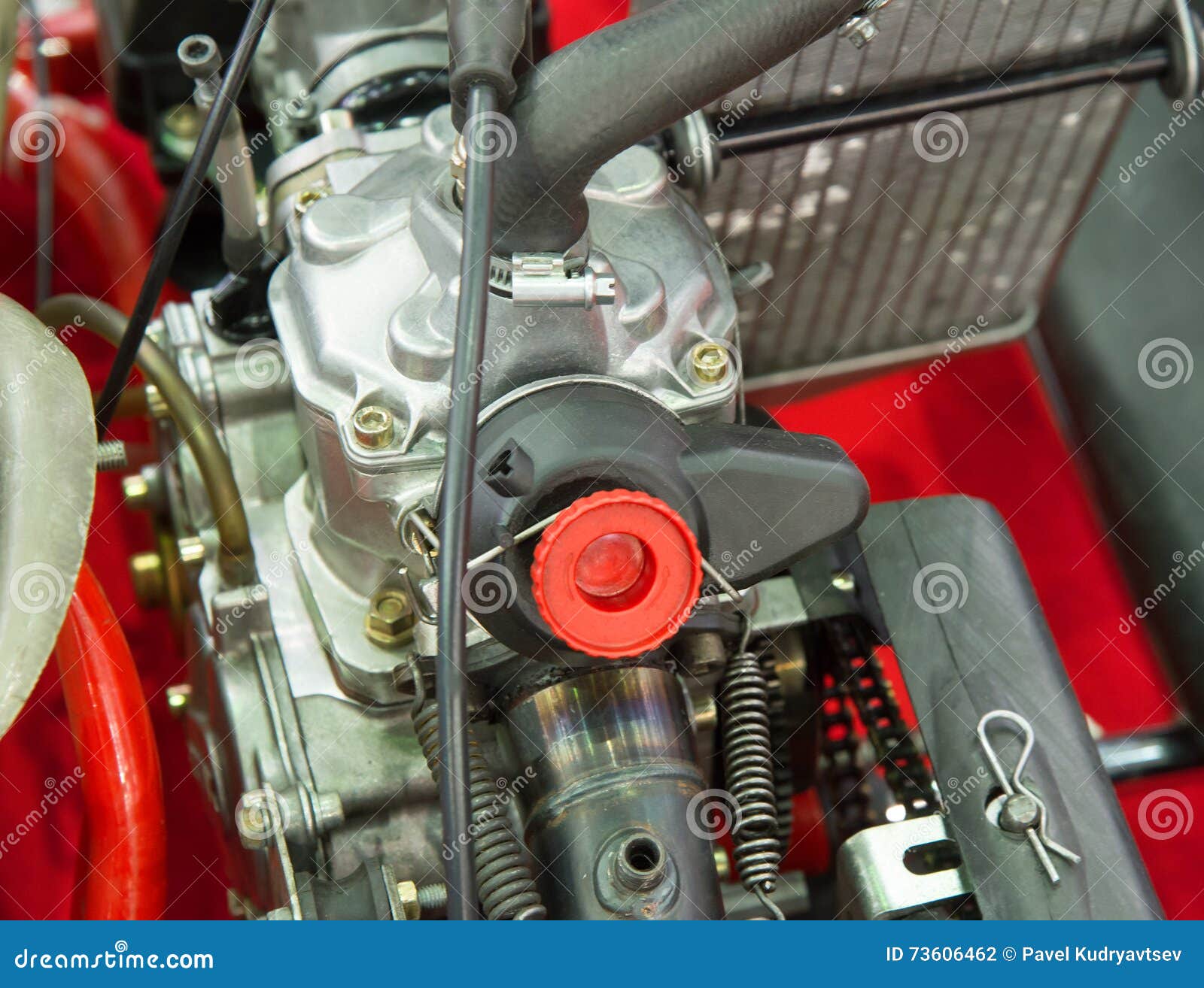 Details of a New Go Kart Engine. Selective Focus Stock Photo - Image of ...