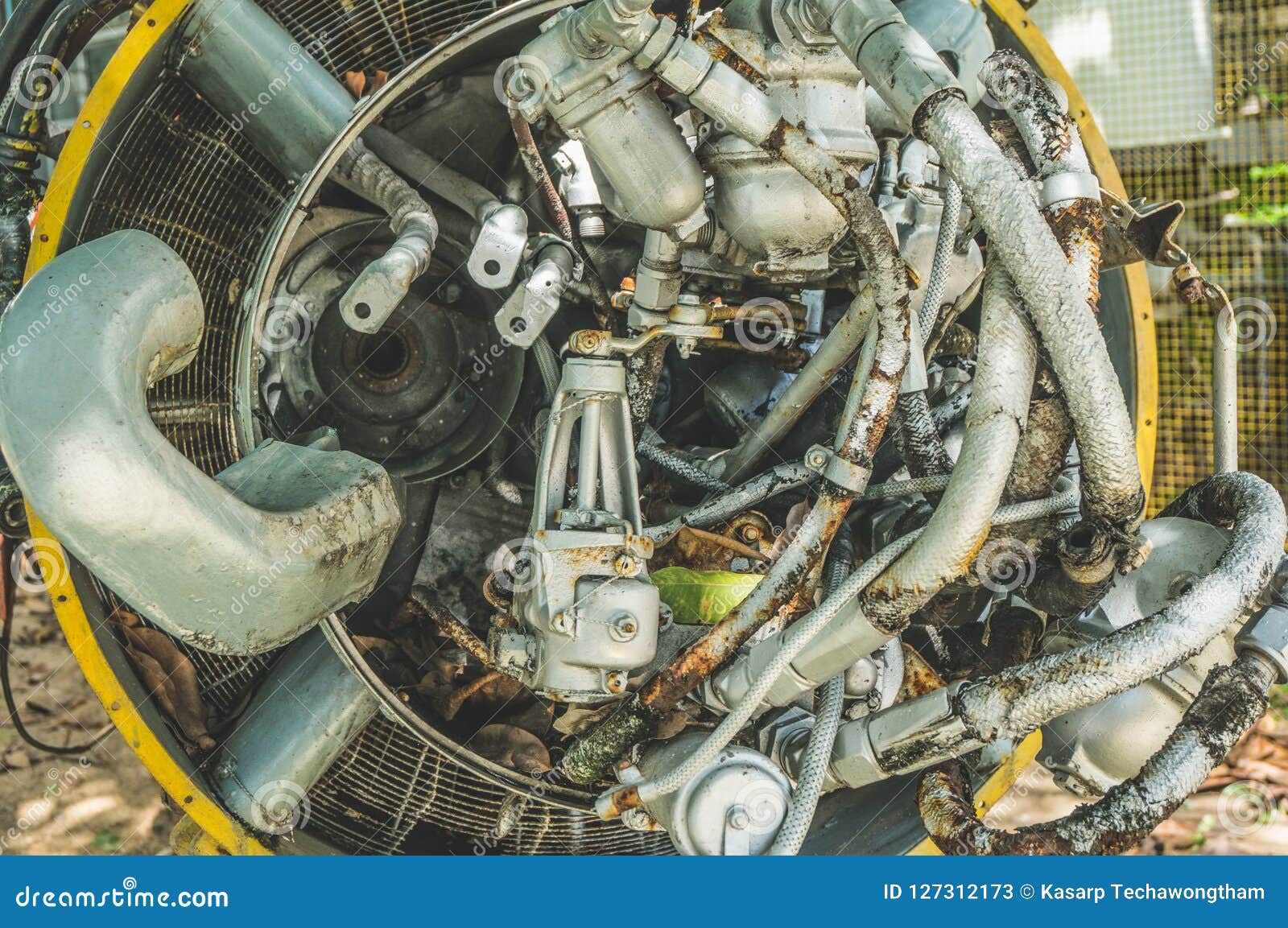 Details of Old Airplane Engine Stock Image - Image of fuel, engineering ...