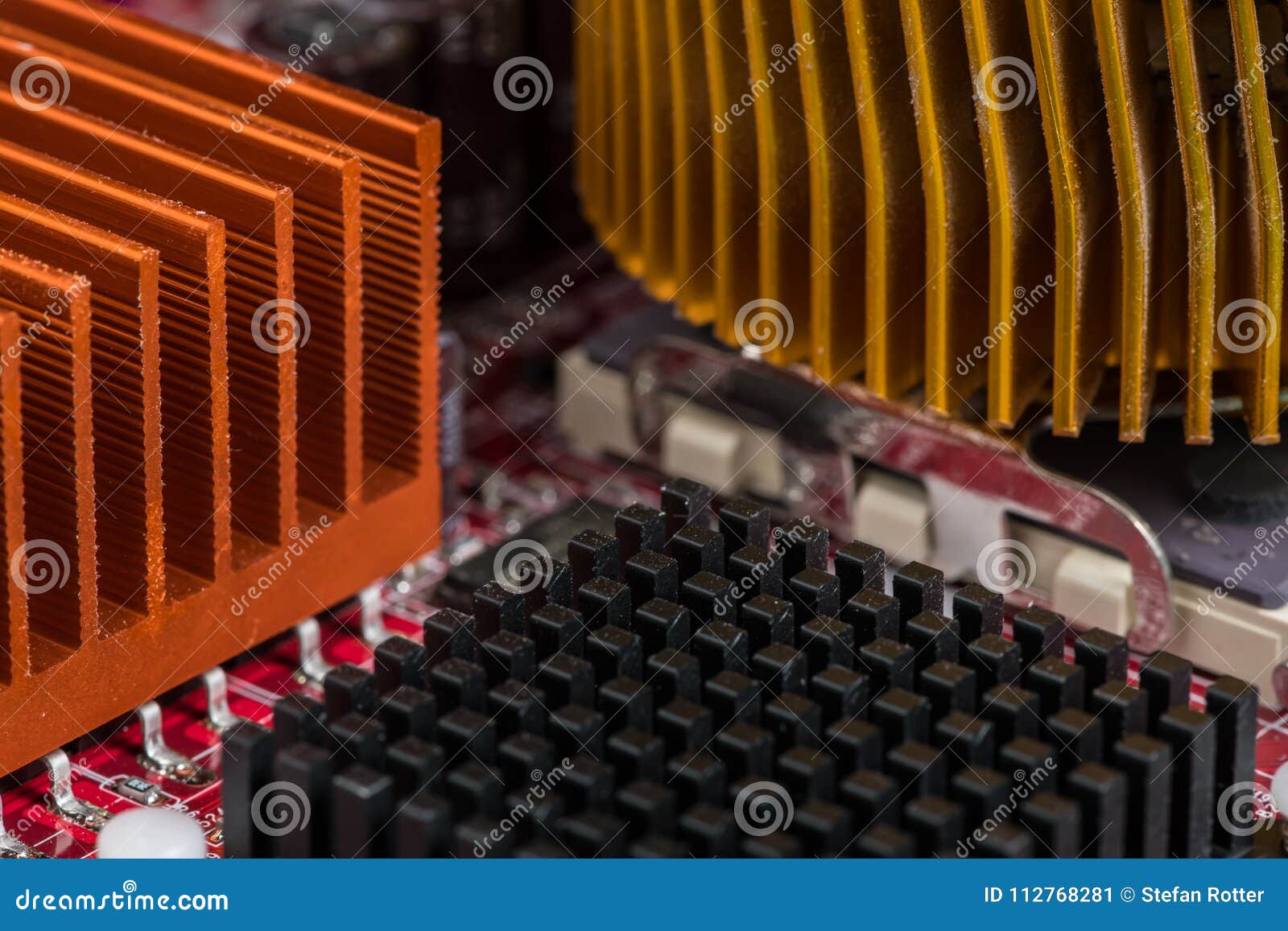 Details of an Old Circuit Board, Cooling Elements Stock Image - Image ...