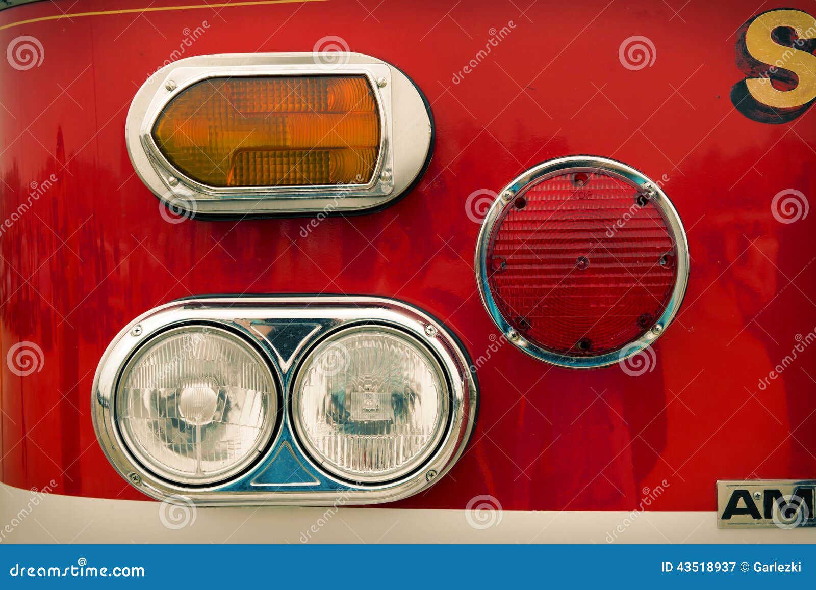 Details of Old Fire Service Car, Retro Stock Image - Image of classical ...