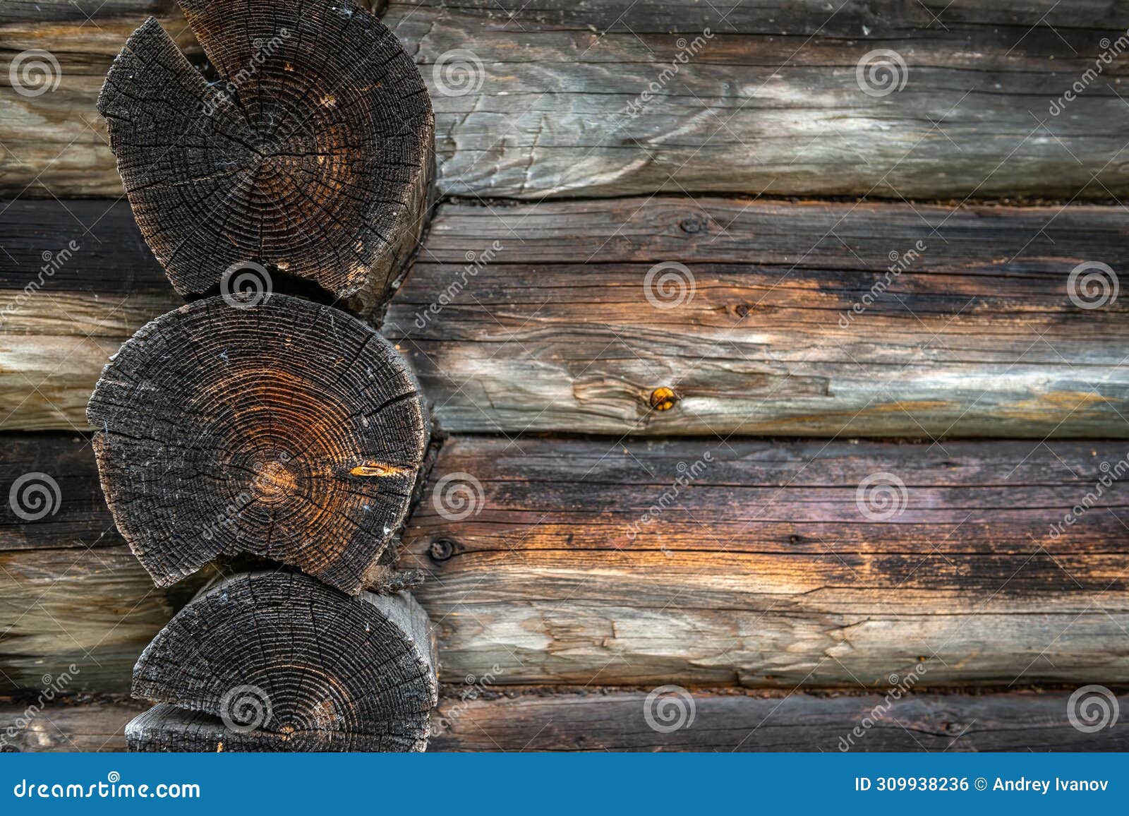 Details of the Old House. Texture of Old Logs. Wooden Background. Stock ...