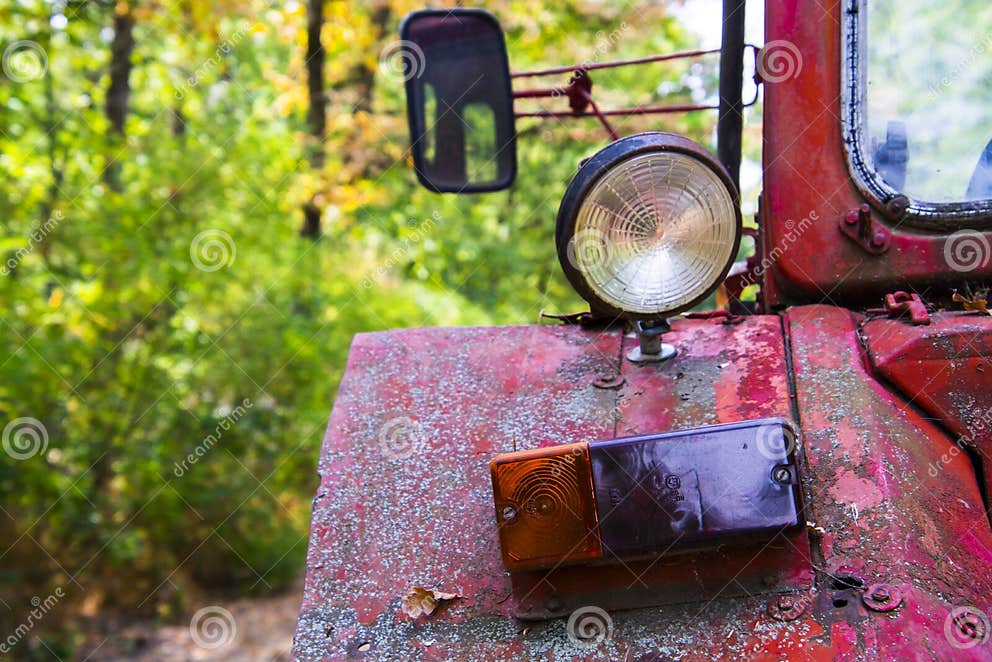 Details of an Old, Retro Red Tractor Stock Photo - Image of power ...