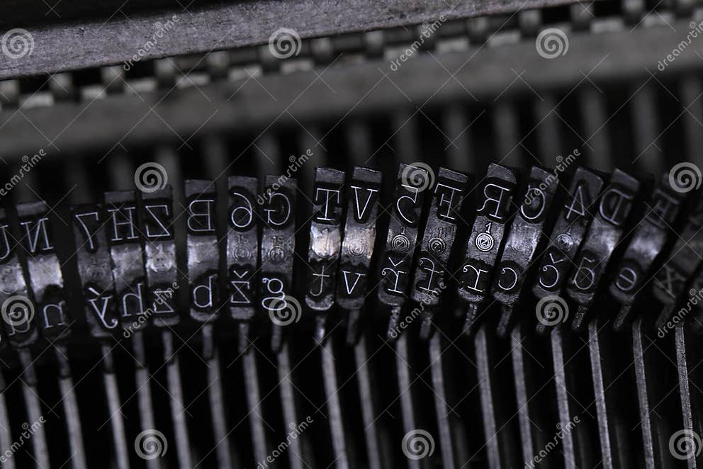 Details of Old Typing Machine Stock Image - Image of detail, writer ...