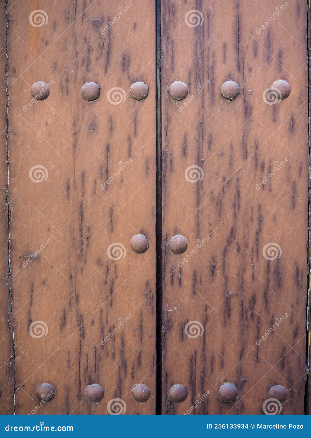 Details of Old Wooden Door with Rivets Stock Photo - Image of outside ...