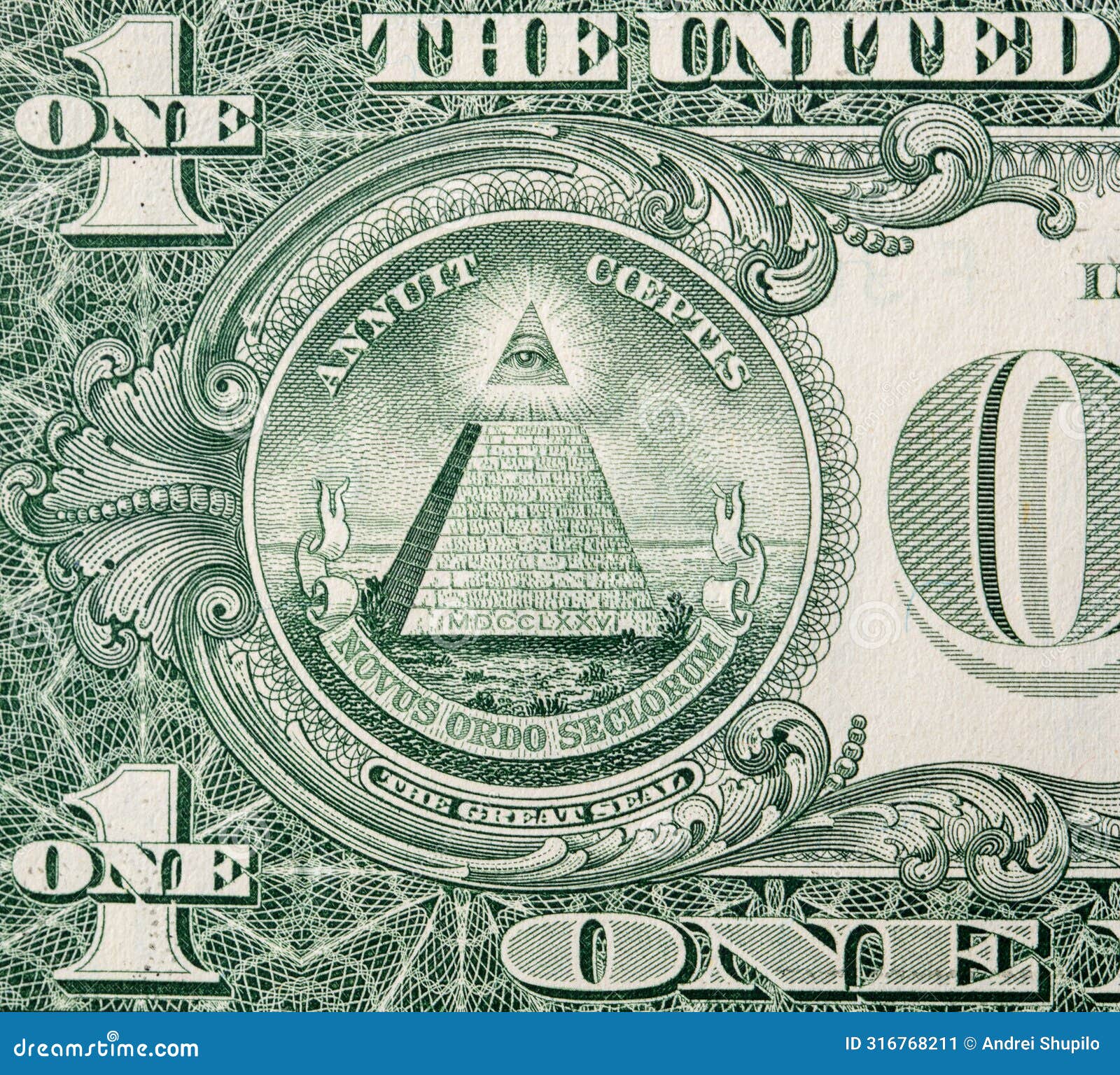 Details of a One Dollar Bill. Background Stock Image - Image of united ...