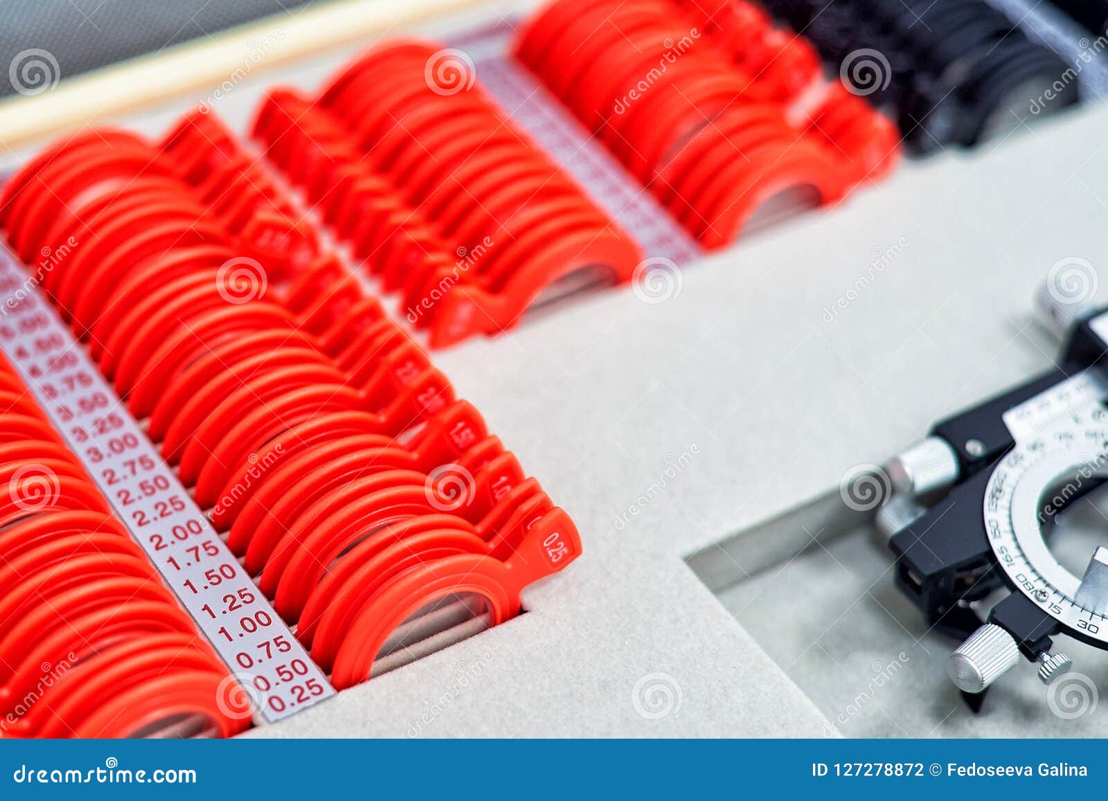 Details in the Ophthalmologist`s Office.Vision Check, Measurements ...