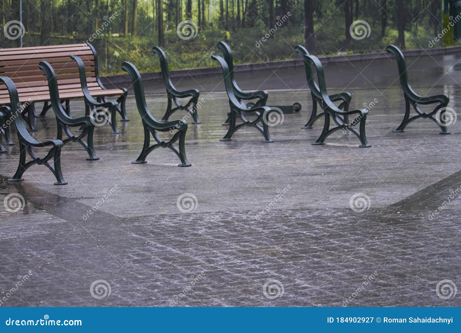 Details of Park Benches before Assembling in Public Park, Lots of ...