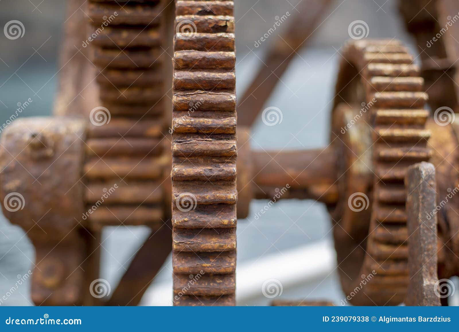 Details of a Parts the Moving Parts of a Rusty Machine Mechanical Gear ...