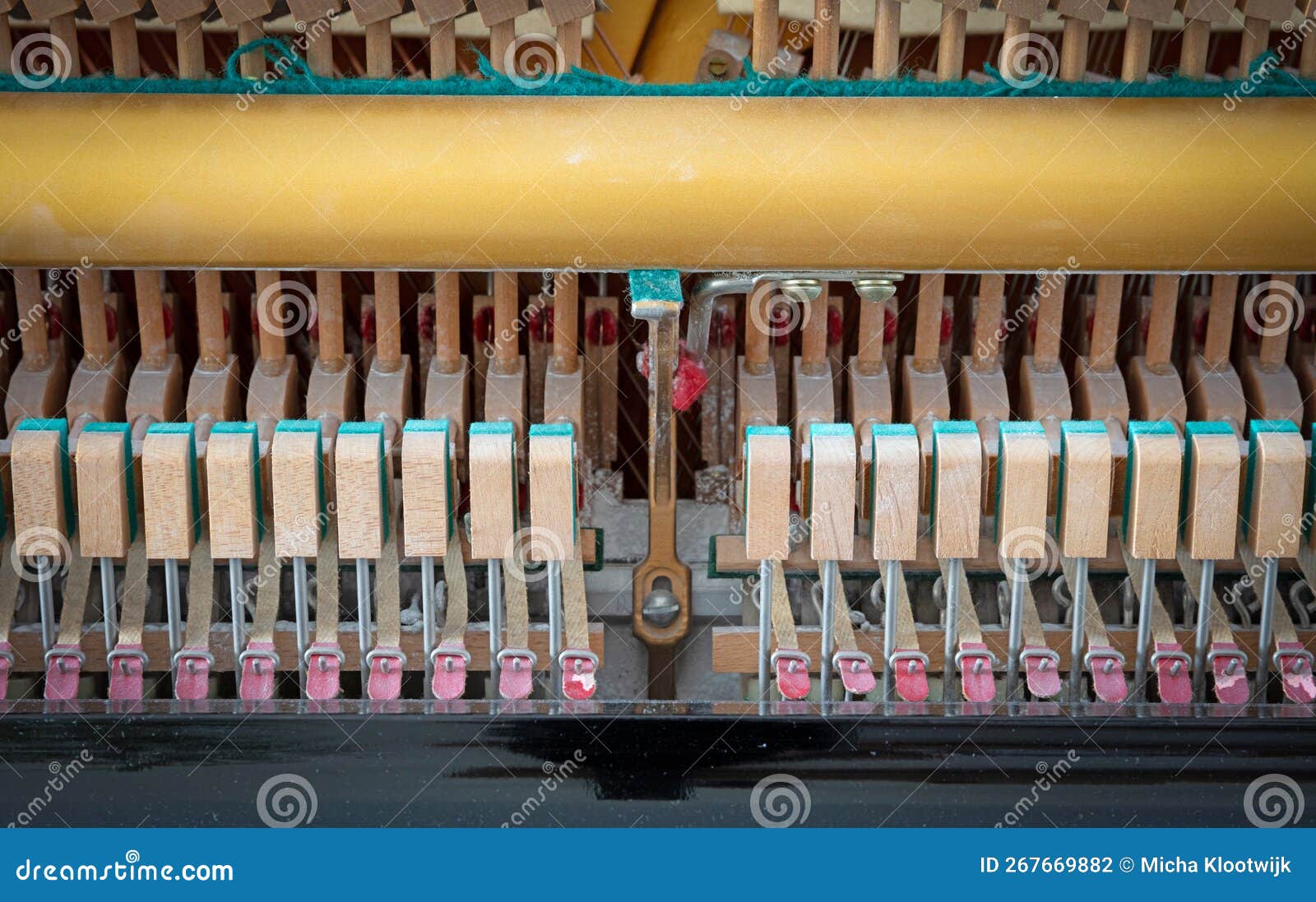 Details of Piano Mechanism Gavel - String, Pins and Hammers Stock Photo ...