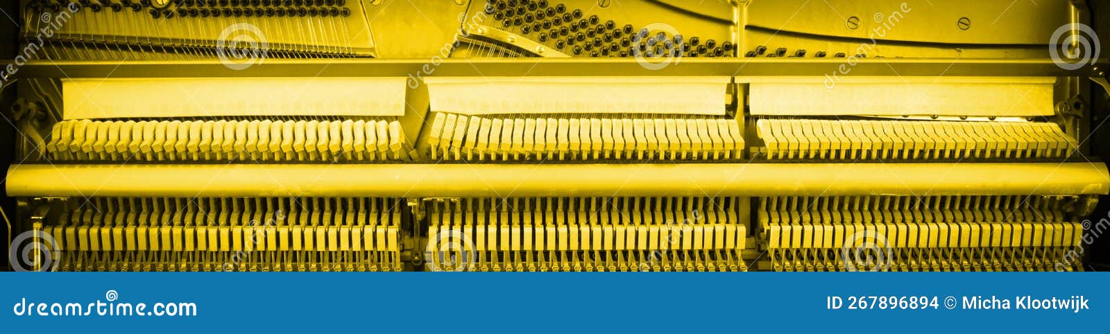 Details of Piano Mechanism Gavel - String, Pins and Hammers Stock Photo ...