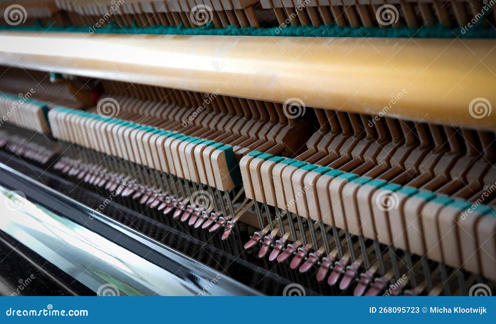 Details of Piano Mechanism Gavel - String, Pins and Hammers Stock Image ...