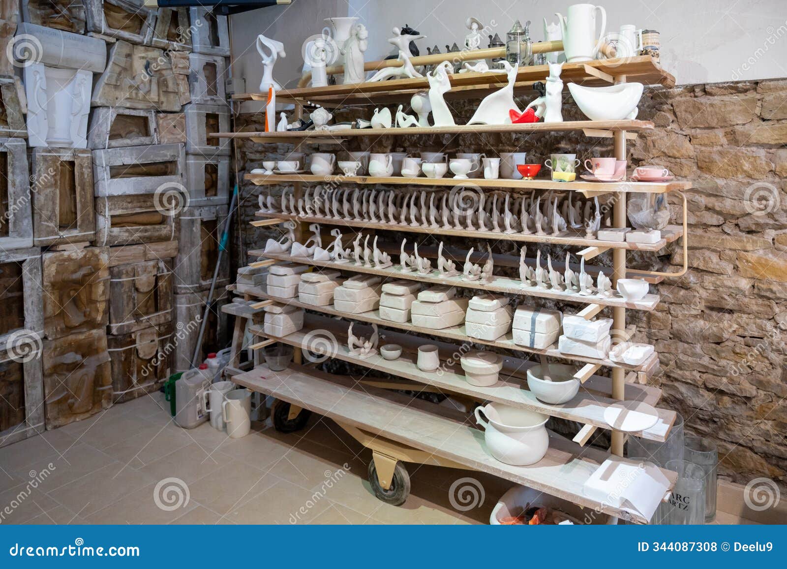 Details from a Porcelain Making Workshop Showing the Process of Making ...