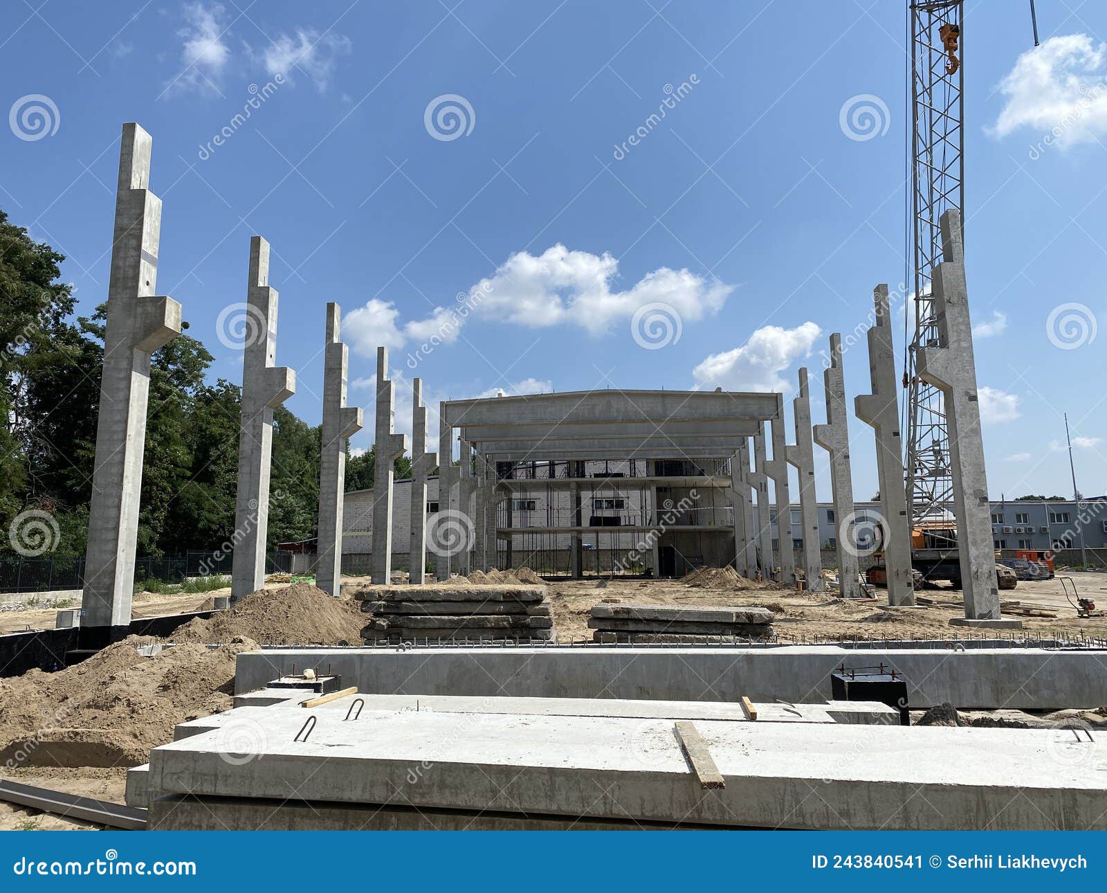 Details of Precast Concrete Structures of a Public Building. Stock ...