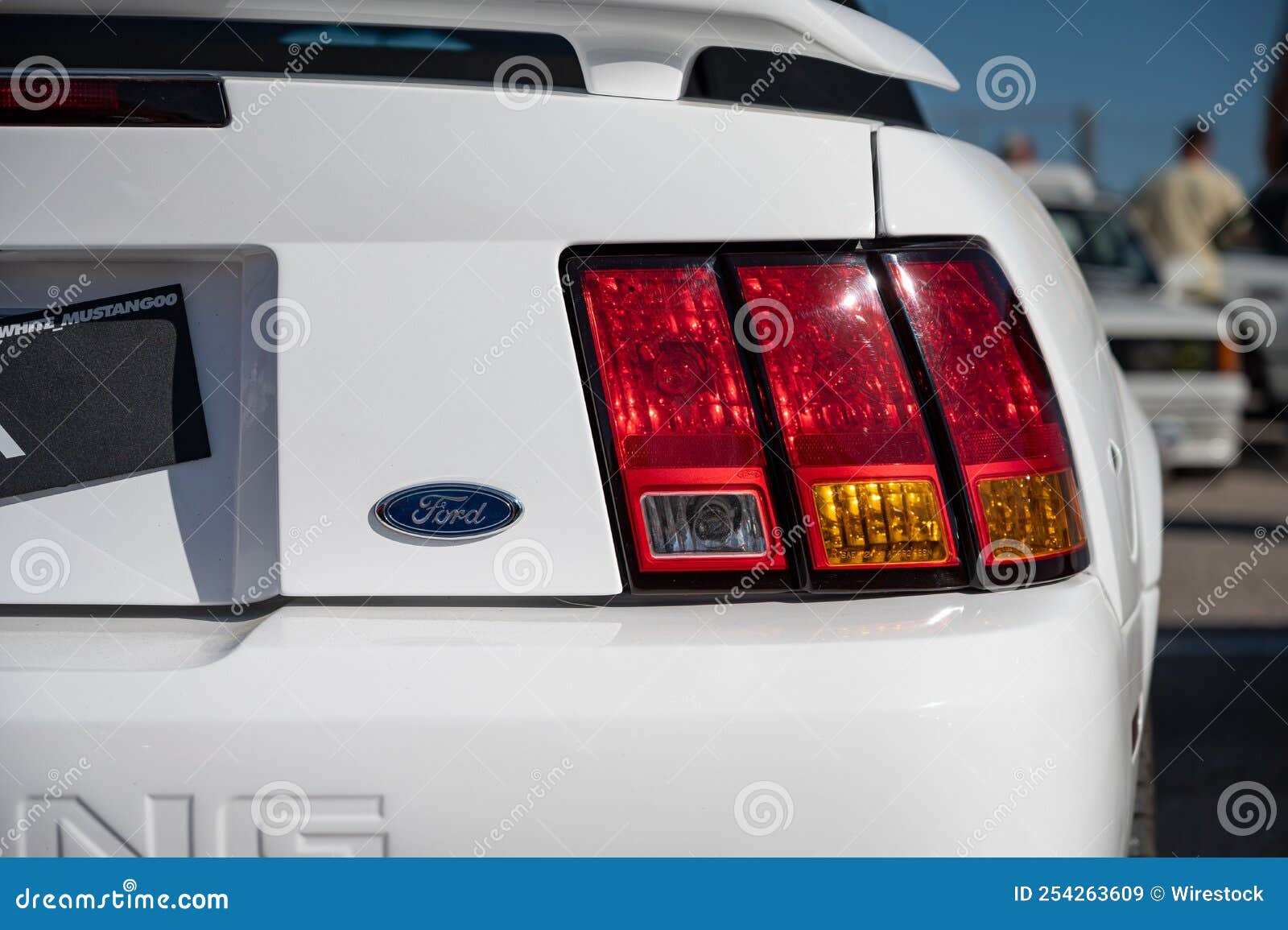 Details of the Rear of a White Ford Mustang GT Editorial Stock Image ...