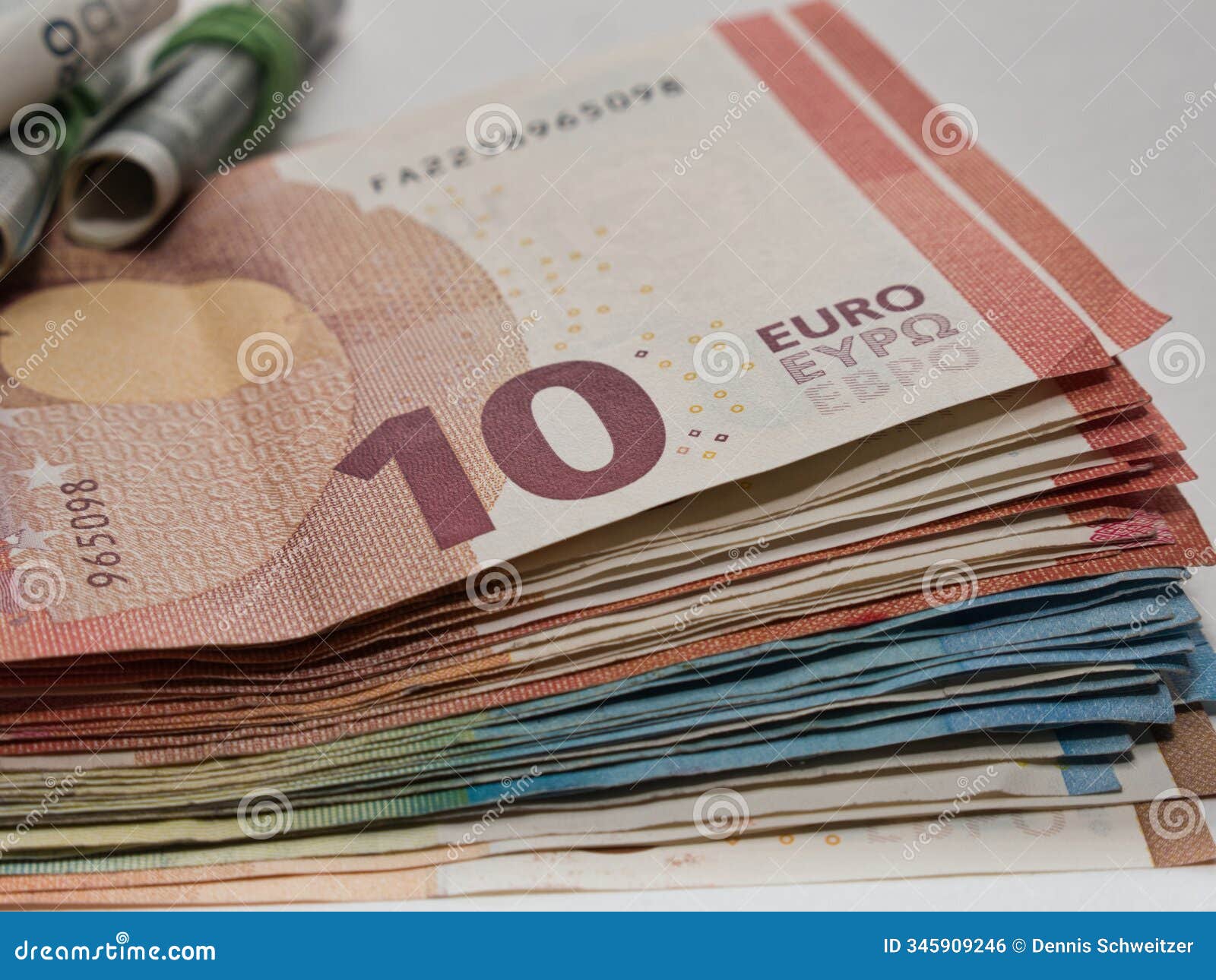 Details Recordings of Euro Banknotes of the Different Size and Shape ...