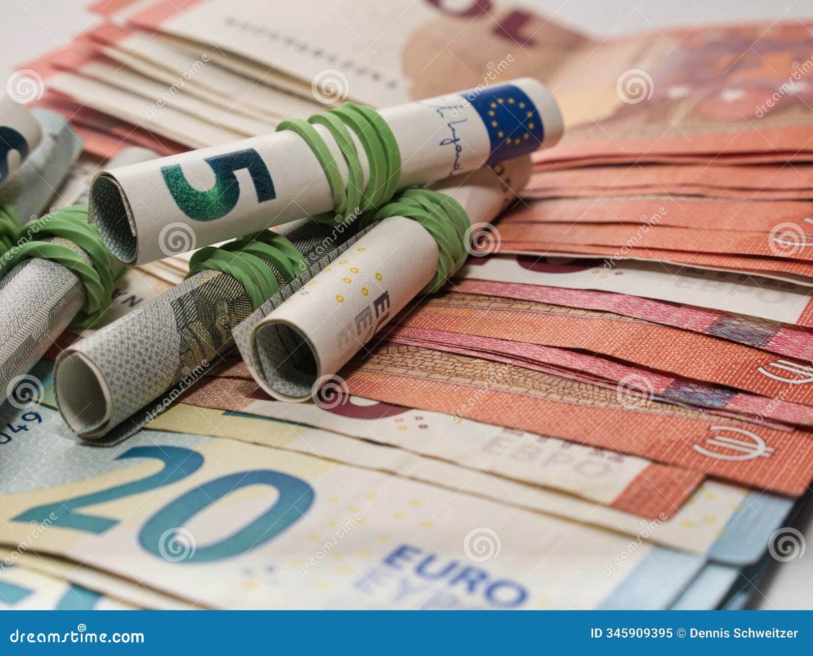Details Recordings of Euro Banknotes of the Different Size and Shape ...