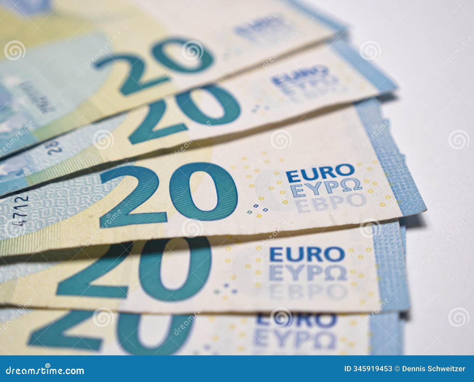 Details Recordings of Euro Banknotes of the Different Size and Shape ...