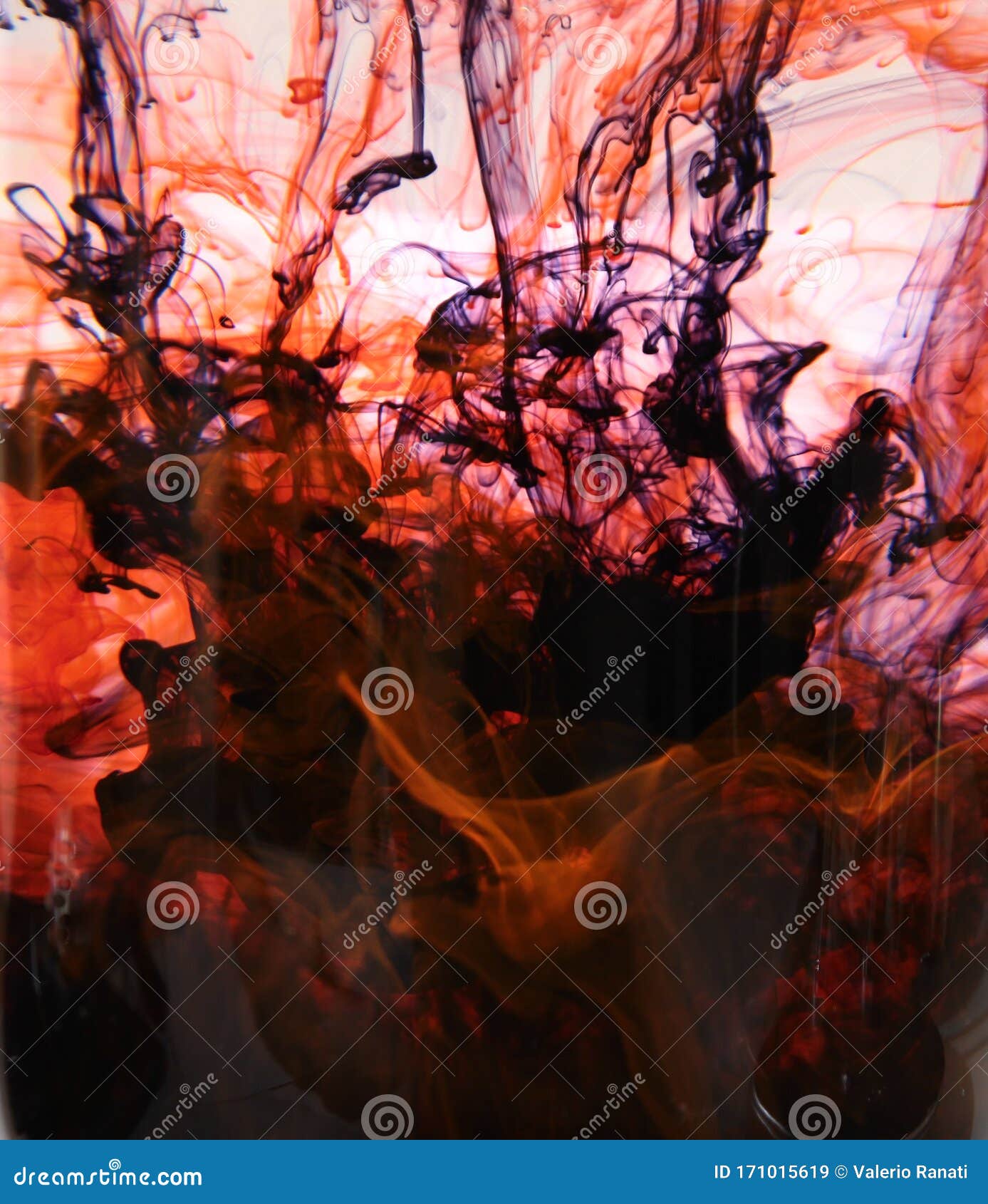 Red ink in water. stock image. Image of colored, explosion - 171015619