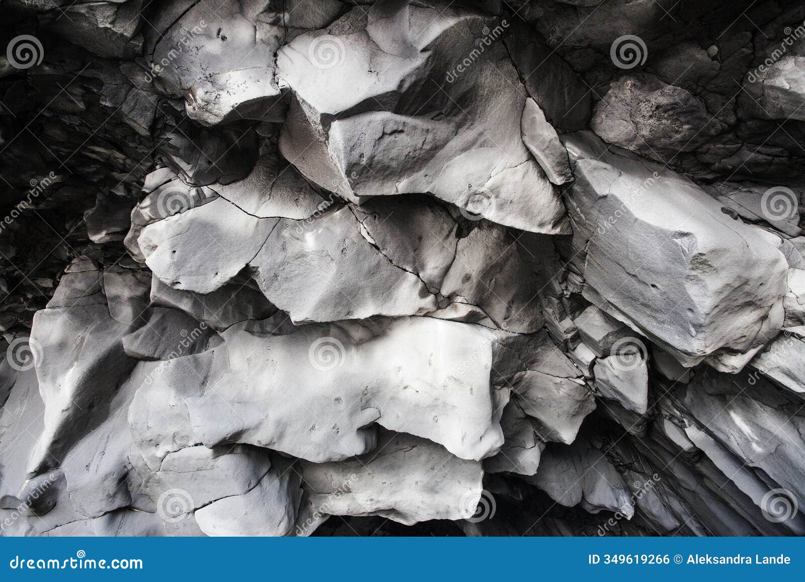 Details and Rock Structure of the Cave on Reynisfjara Beach Stock Photo ...