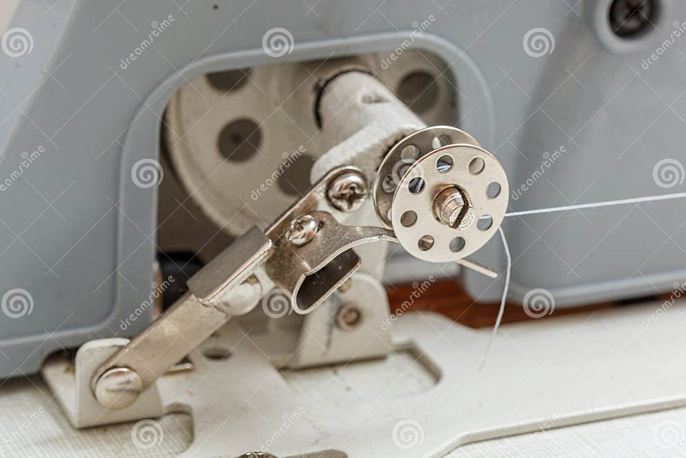 Details of a Sewing Machine, Spool of Thread Stock Image - Image of ...