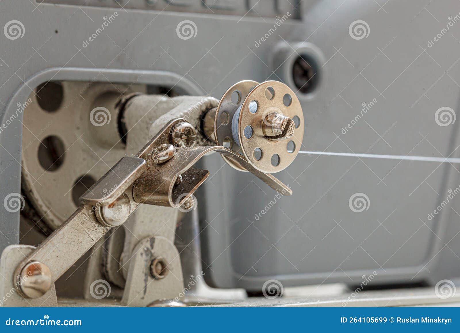 Details of a Sewing Machine, Spool of Thread Stock Image - Image of ...