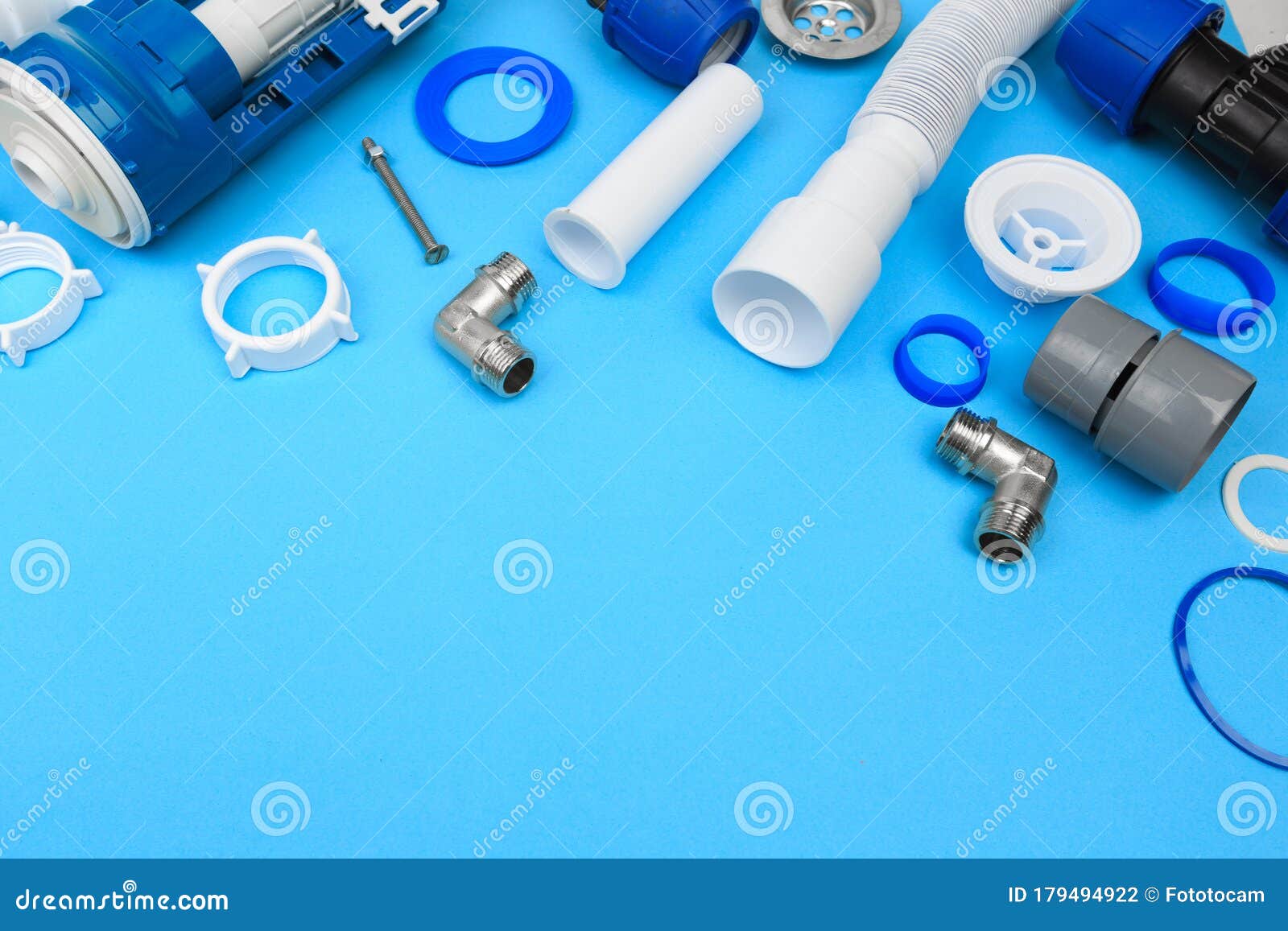 Details Siphon Kitchen Sink on Blue Background - Image Stock Photo ...
