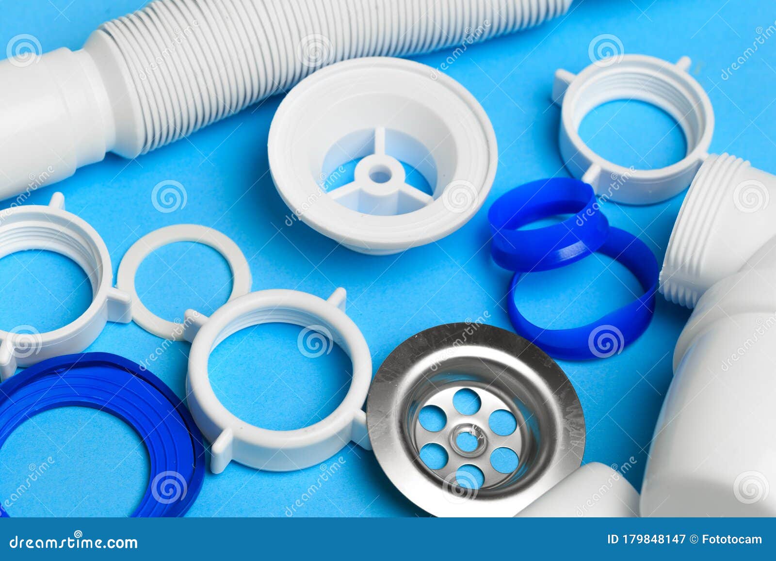 Details Siphon Kitchen Sink on Blue Background - Image Stock Image ...