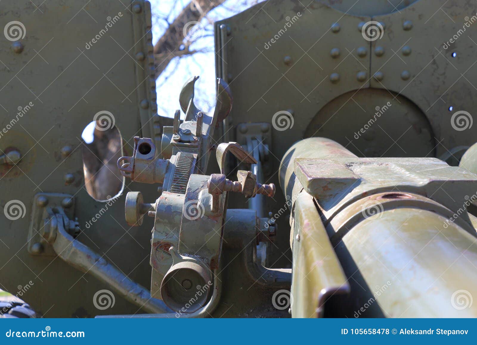 Details of the Soviet Gun in a Public Park Stock Photo - Image of ...
