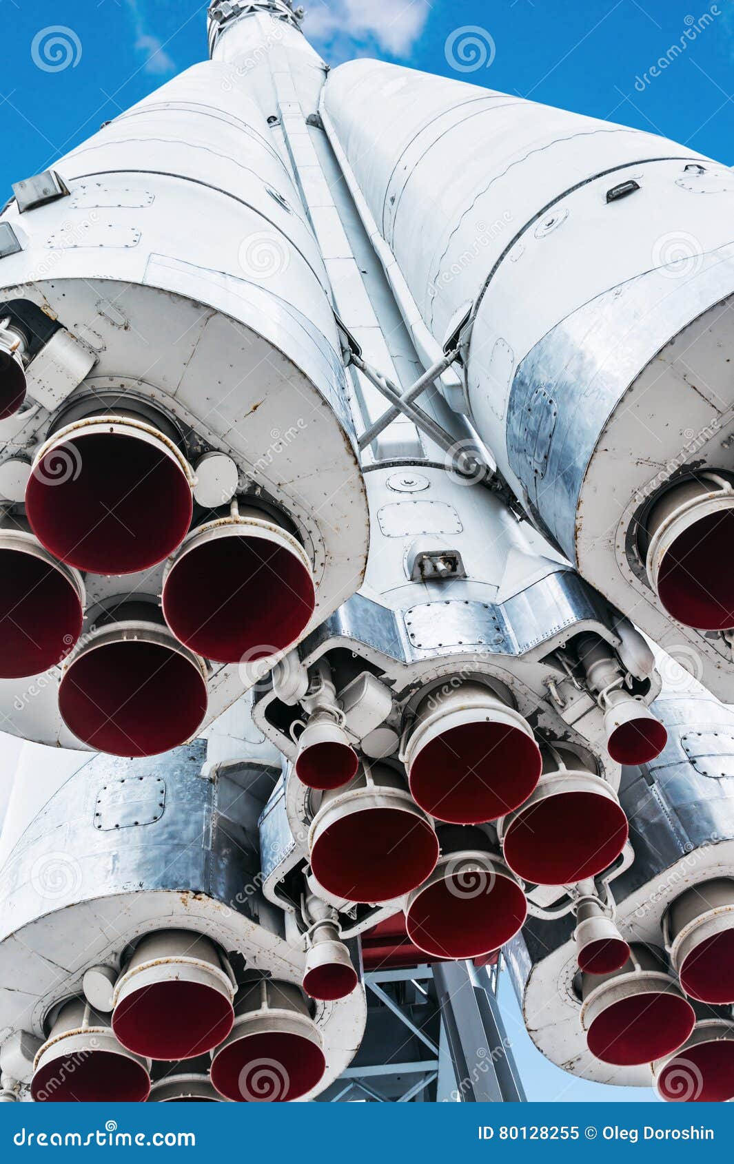 Details of Space Rocket Engine Over Blue Sky Stock Image - Image of ...
