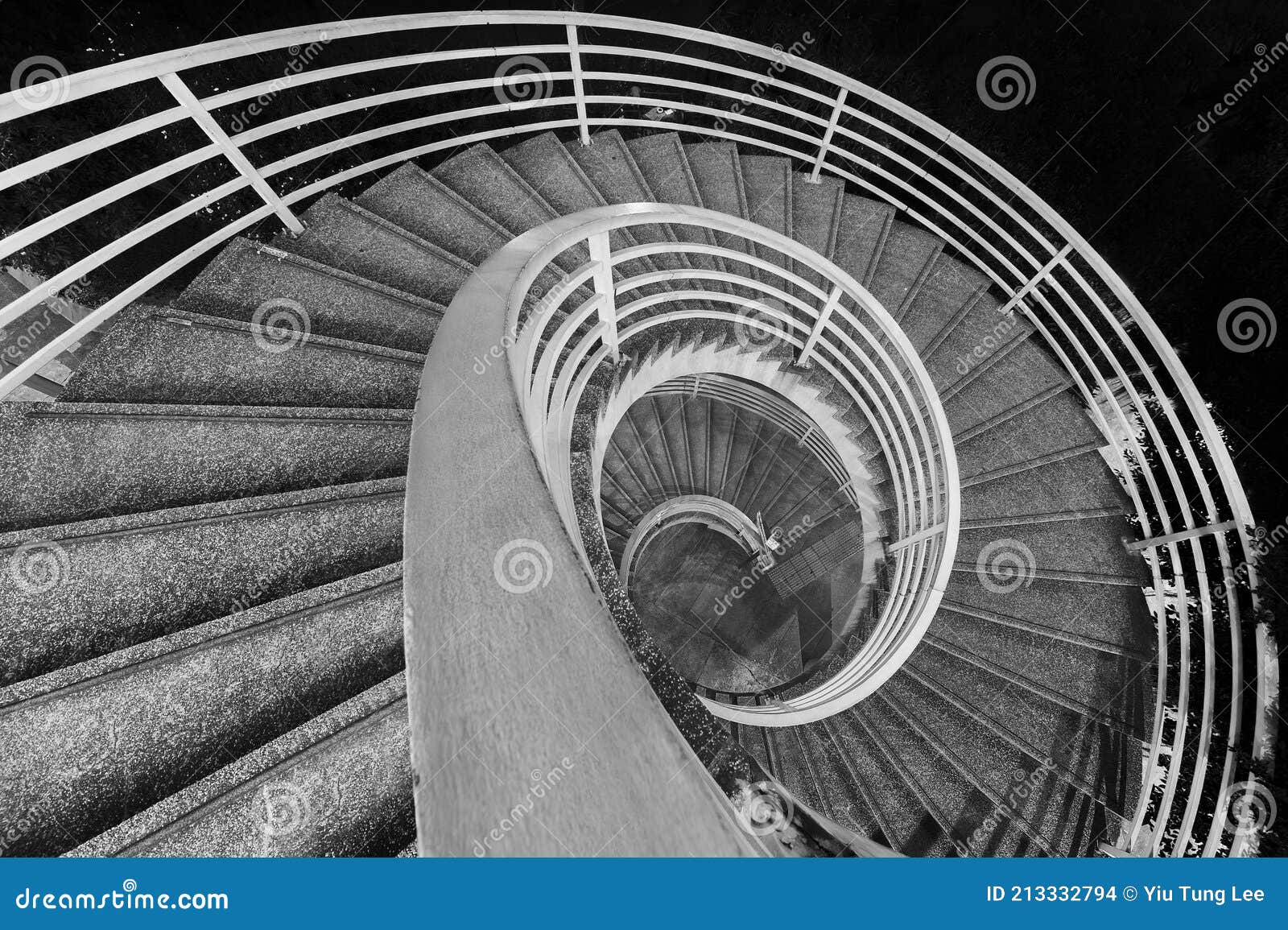 Spiral Staircase in Black and White Stock Photo - Image of contemporary ...